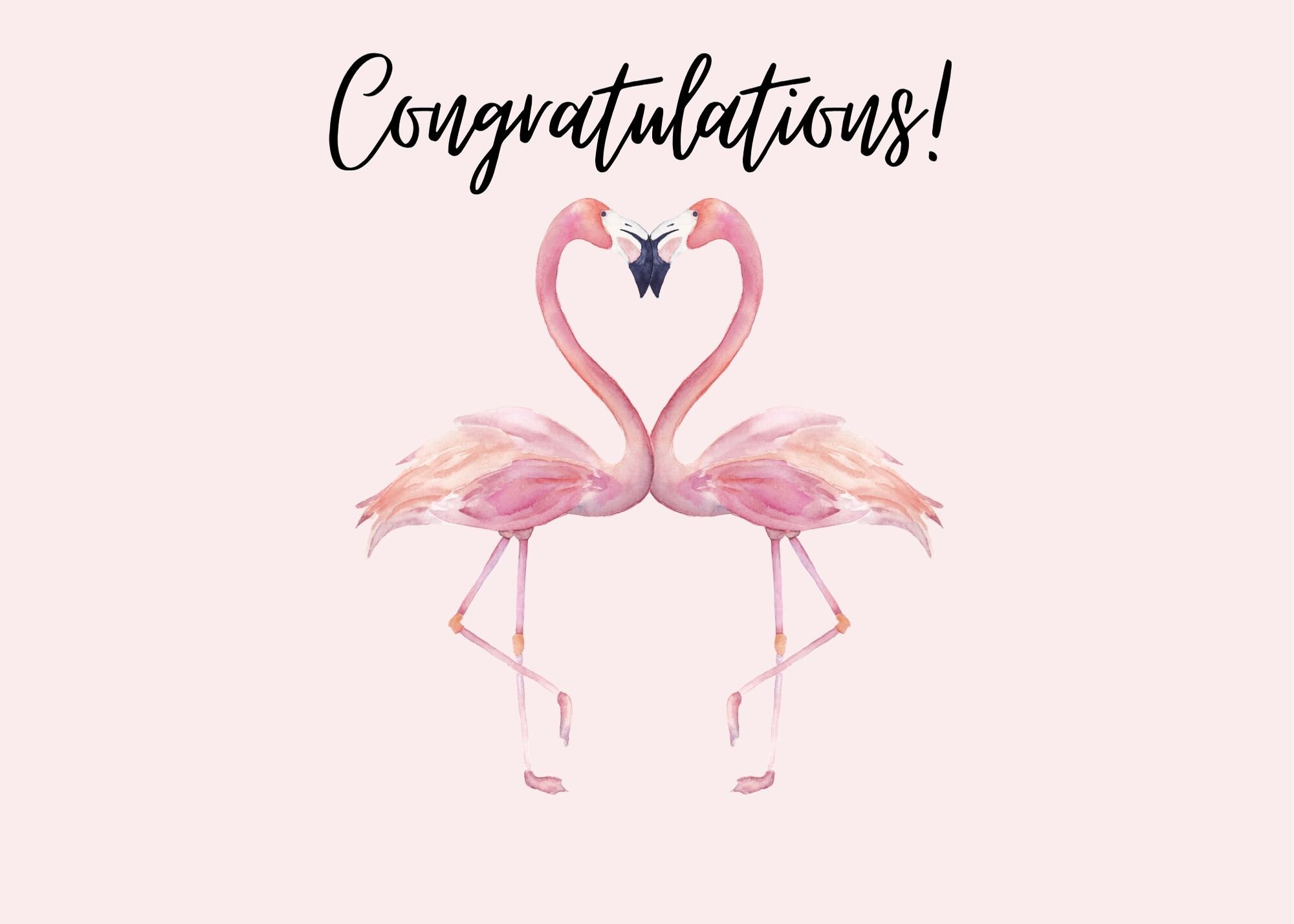 Flamingo Congratulations Card Printable - Etsy
