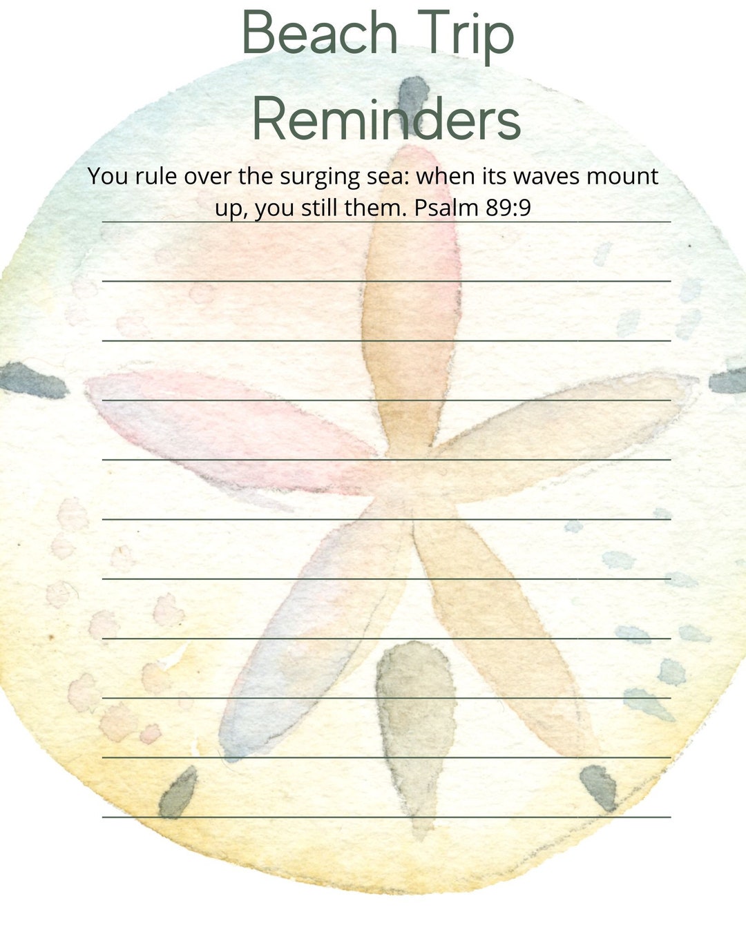 Beach Trip List Printable - Etsy