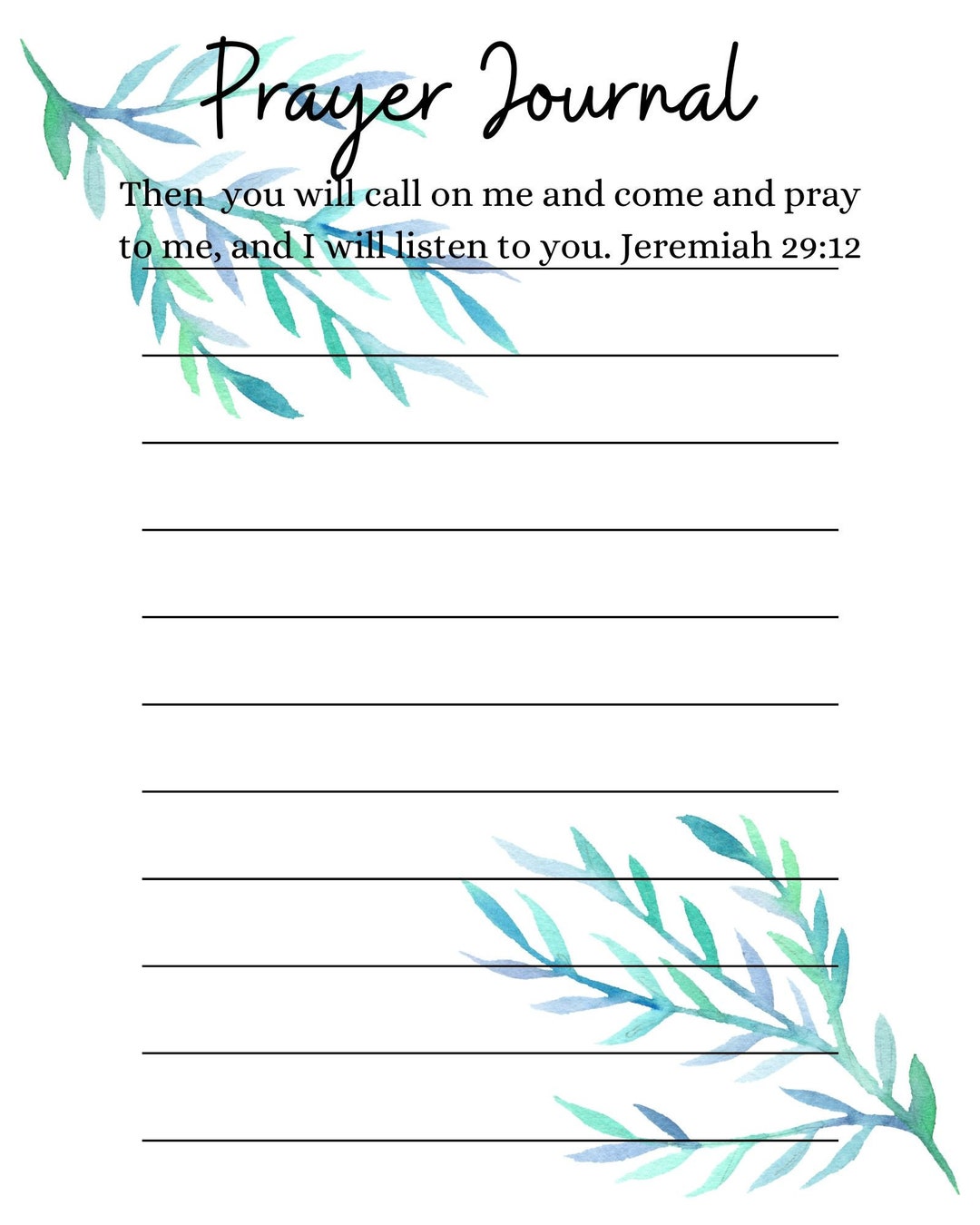 Prayer Journal Printable - Etsy