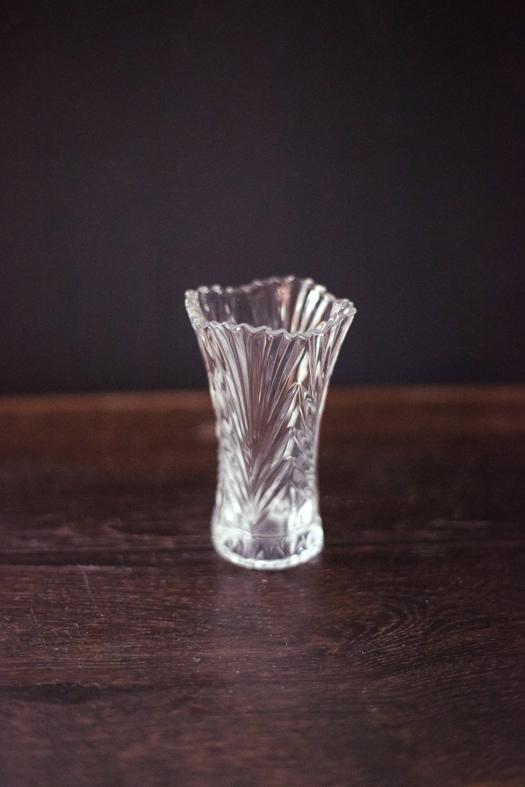 Small Crystal Cut Glass Vase - Vintage Glass Vase - Etsy