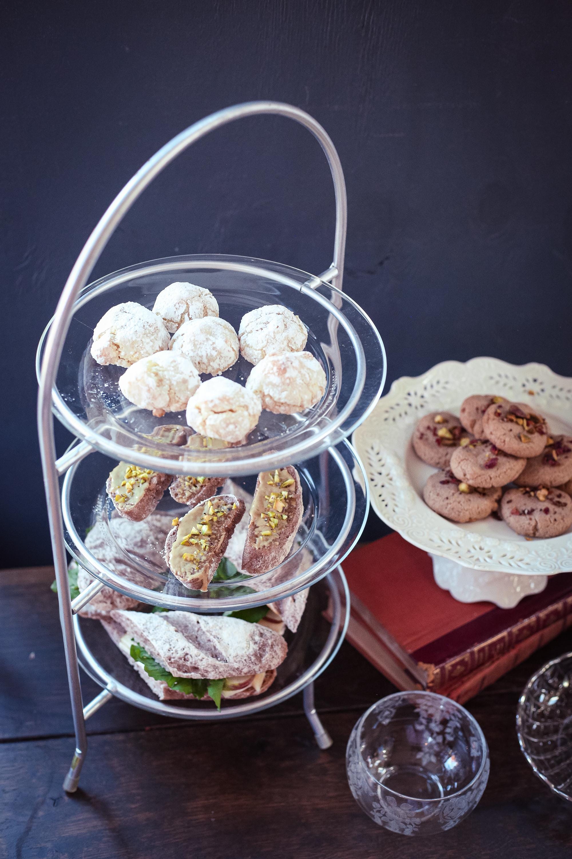 3 Tier Metal Serving Stand Satin Nickel Finish - Vintage High Tea Stand ...