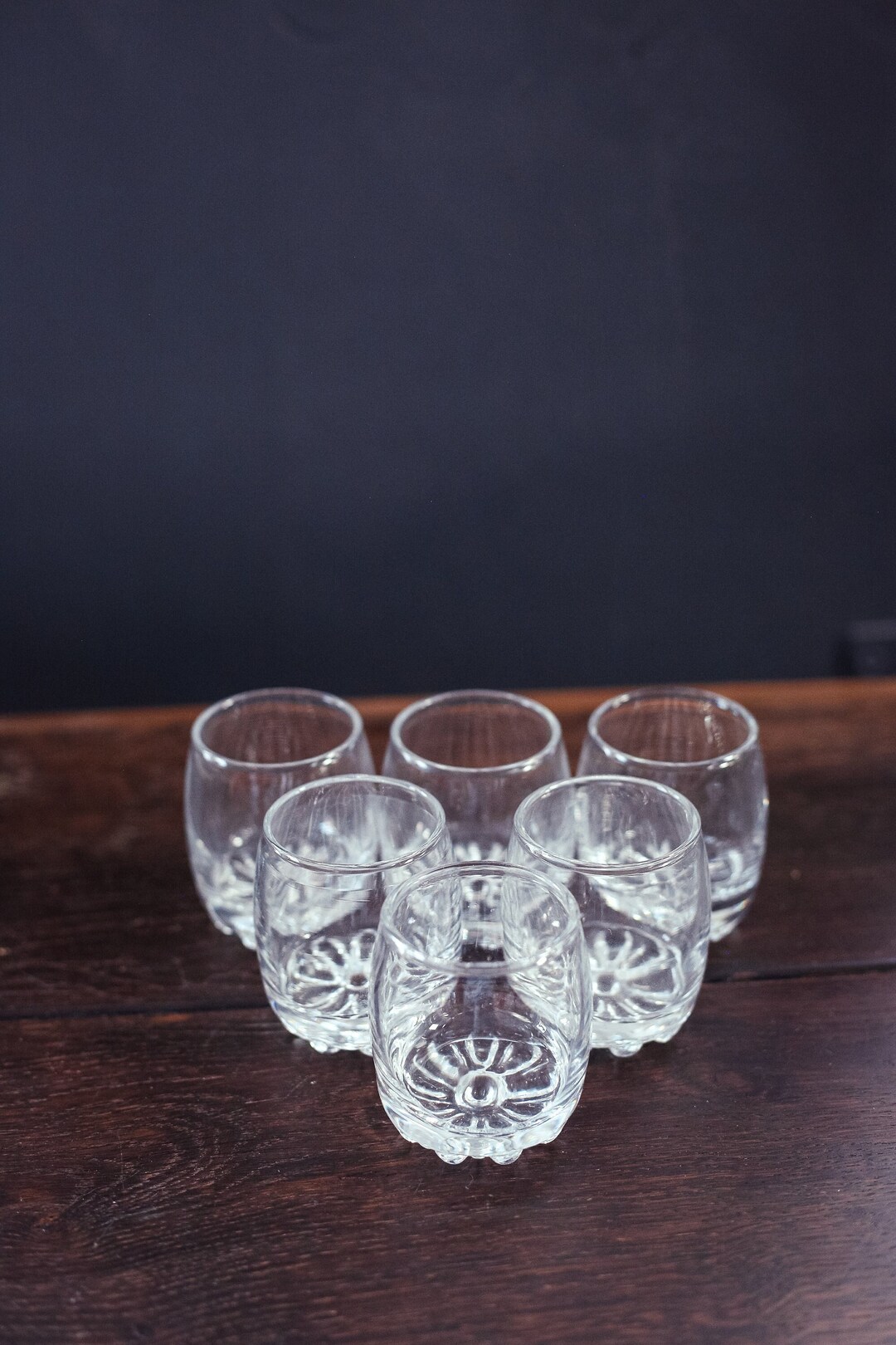 Set of 6 Glass Shot Glass - Vintage Flower Bottom Shot Glasses - Etsy