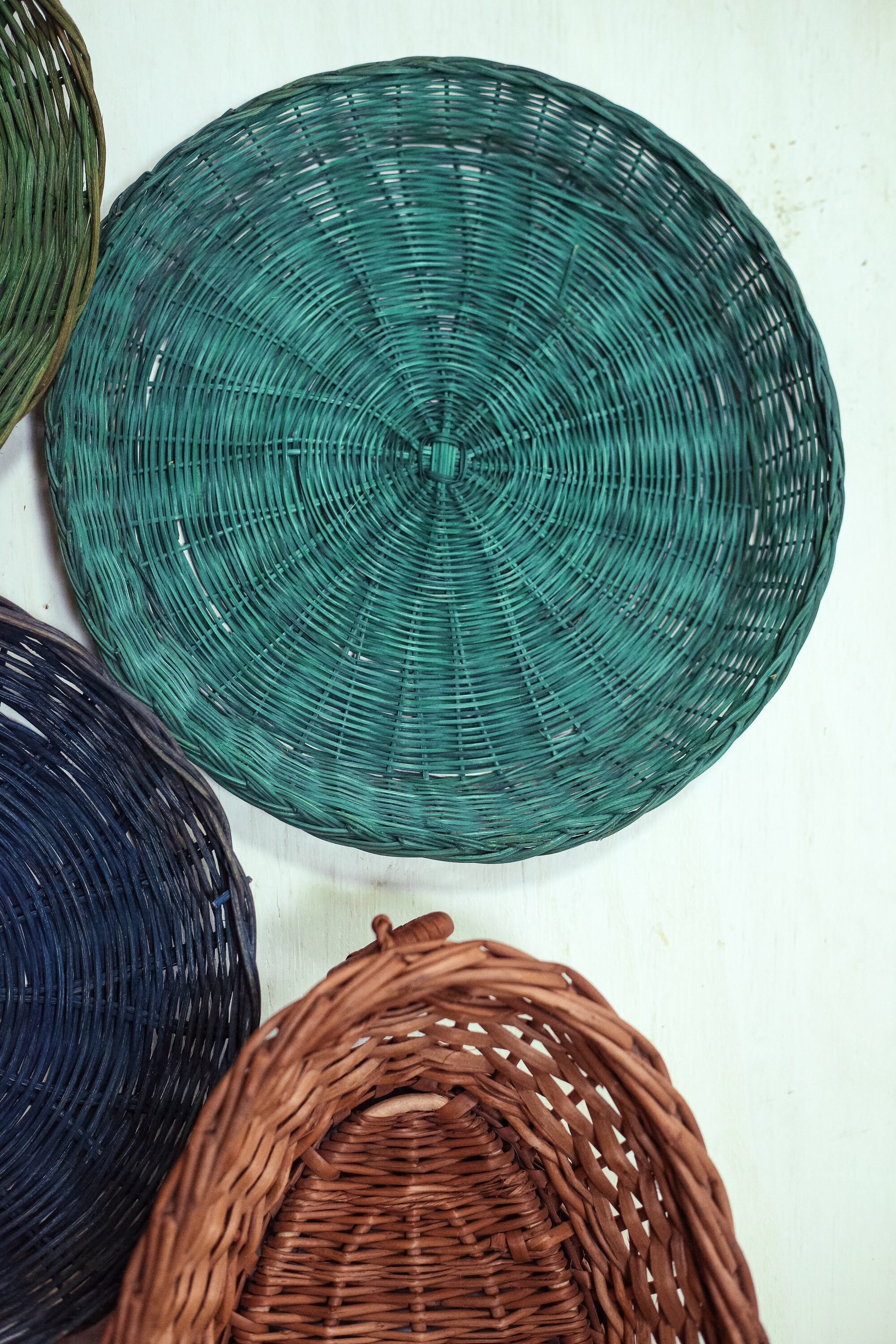 Wall Baskets With Oval Round Colorful Assortment Vintage | Etsy