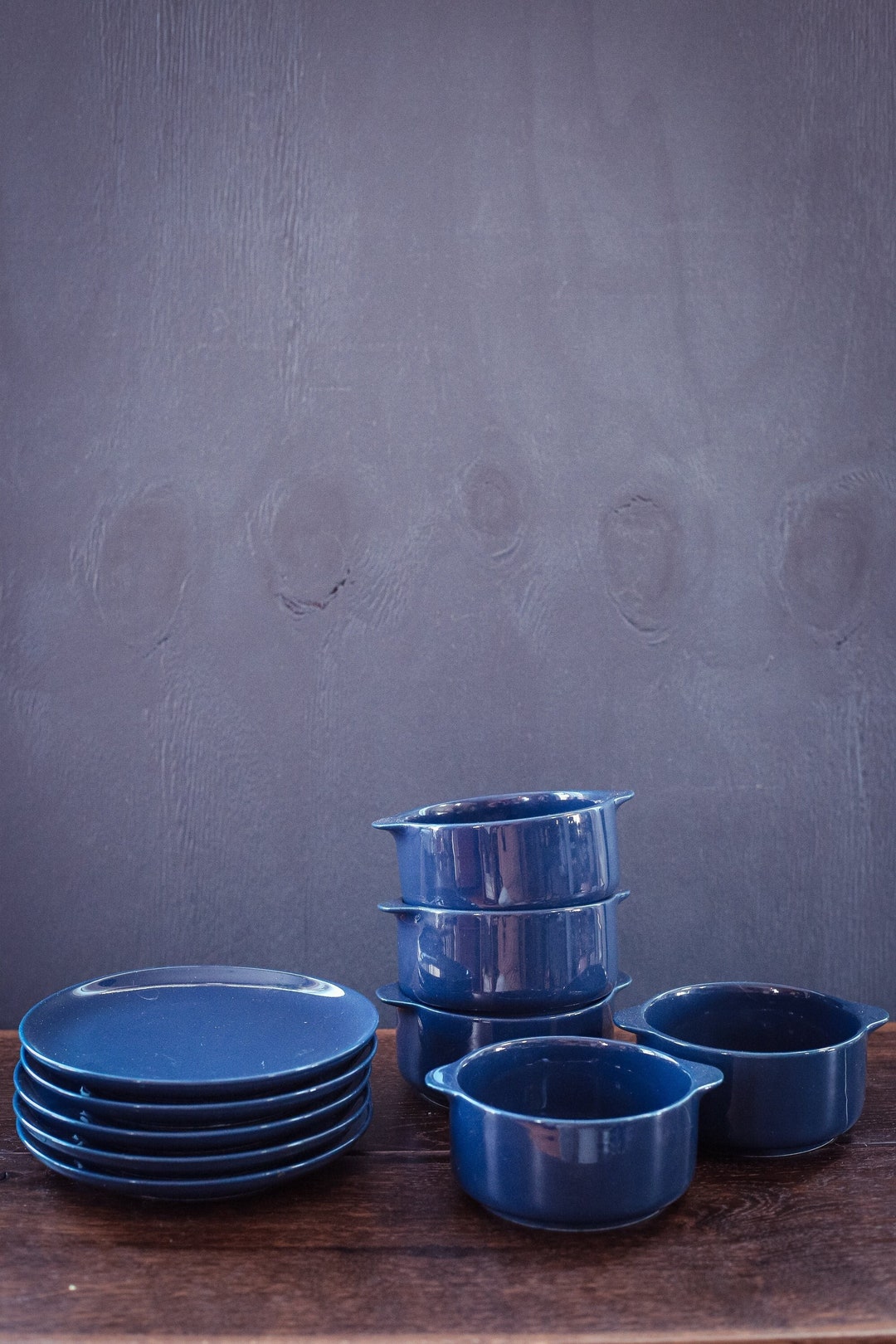 Melitta Stockholm Blue Soup Bowls & Plates - Vintage Swedish Midcentury ...