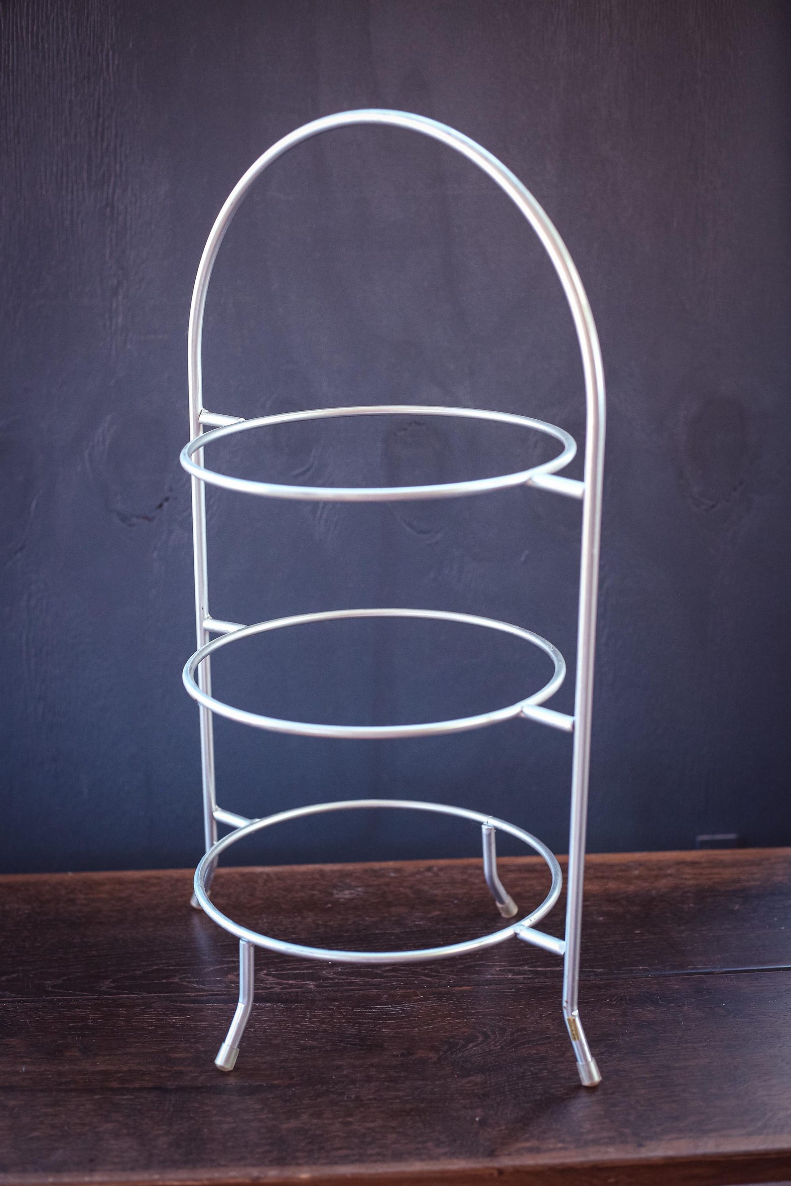 3 Tier Metal Serving Stand Satin Nickel Finish - Vintage High Tea Stand ...