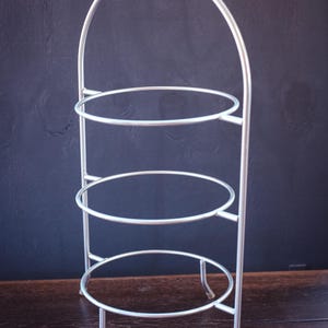 3 Tier Metal Serving Stand Satin Nickel Finish - Vintage High Tea Stand ...