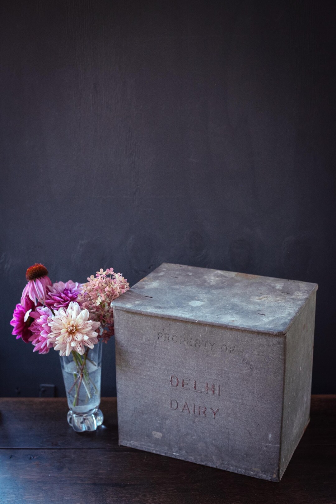 Large Galvanized Milk Box Delhi Co - Vintage Milk Porch/deck Box - Etsy