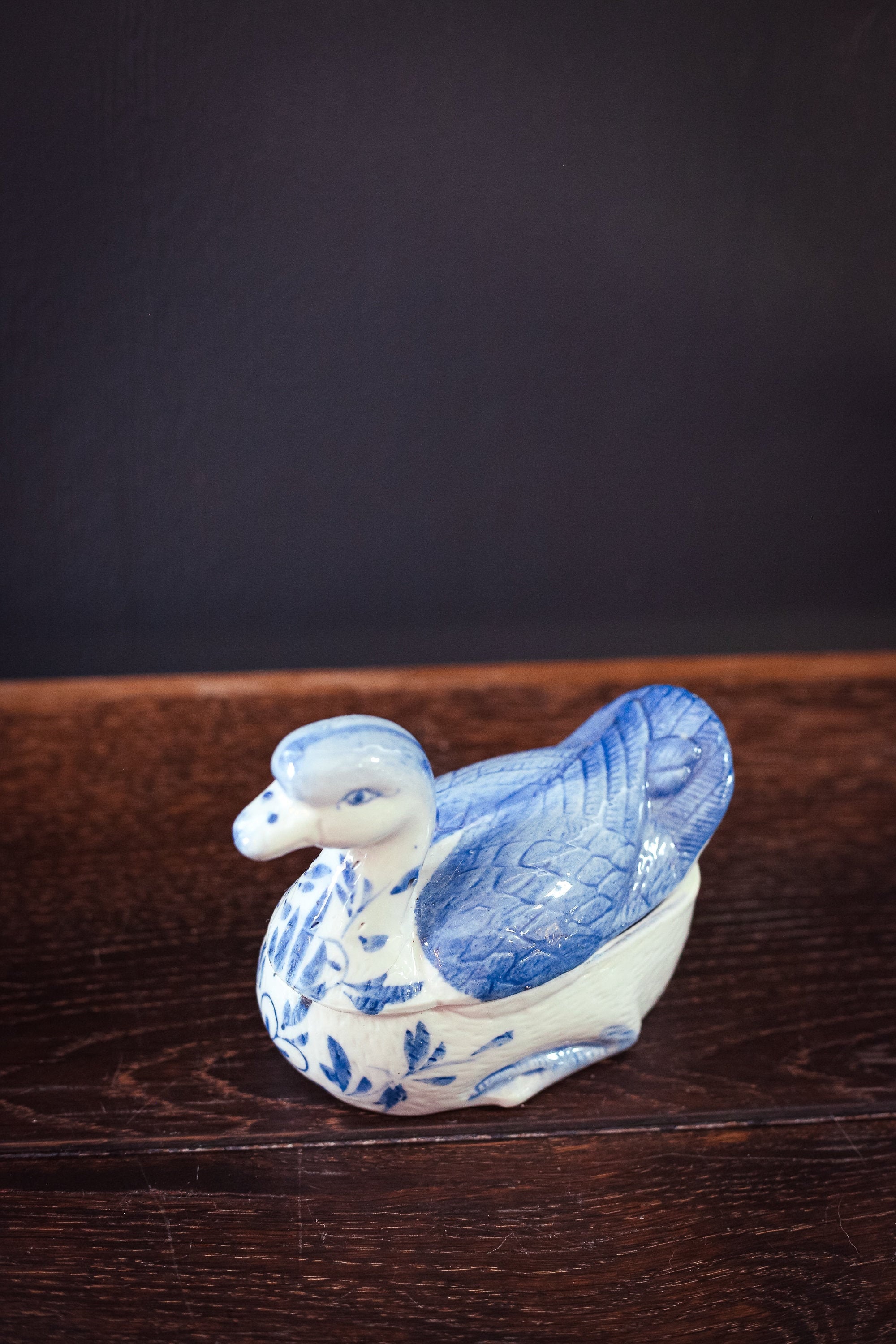 Blue White Ceramic Duck Covered Ring Dish Vintage Porcelain | Etsy