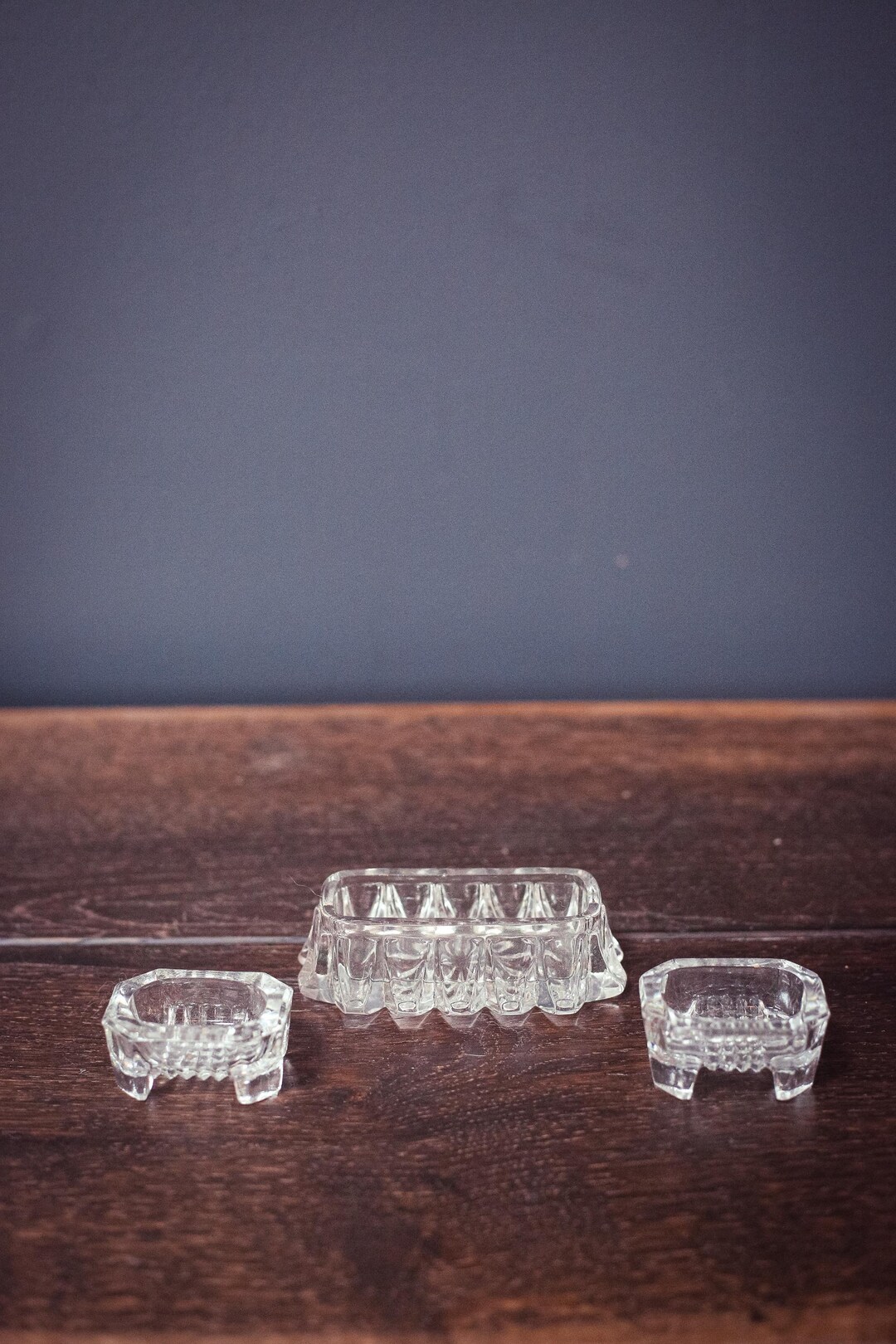 Set of 3 Mismatched Rectangular Salt Cellars - Vintage Set of Pinch ...