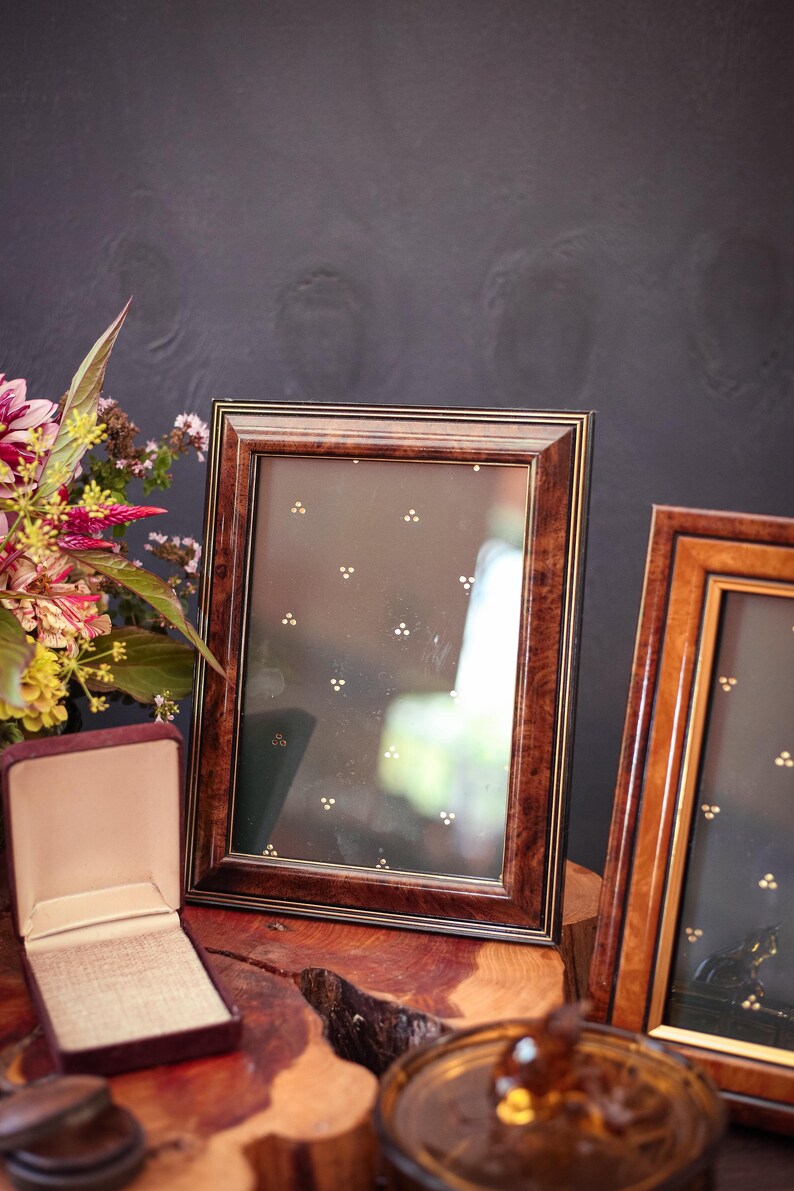Faux Wood Grain Picture Frames - Vintage Burl Wood Style Photo Frames ...