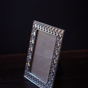 Woven Texture Metal Photo Frame - Vintage Silver Tone Tabletop Picture ...
