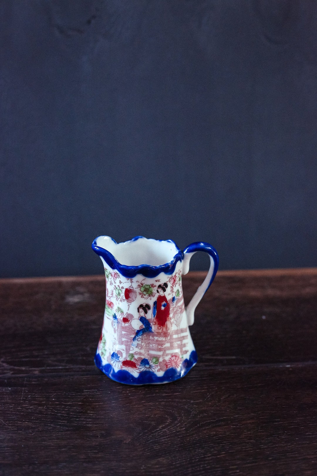 Small Hand Painted Nippon Pictorial Pitcher - Antique Nippon Japanese ...
