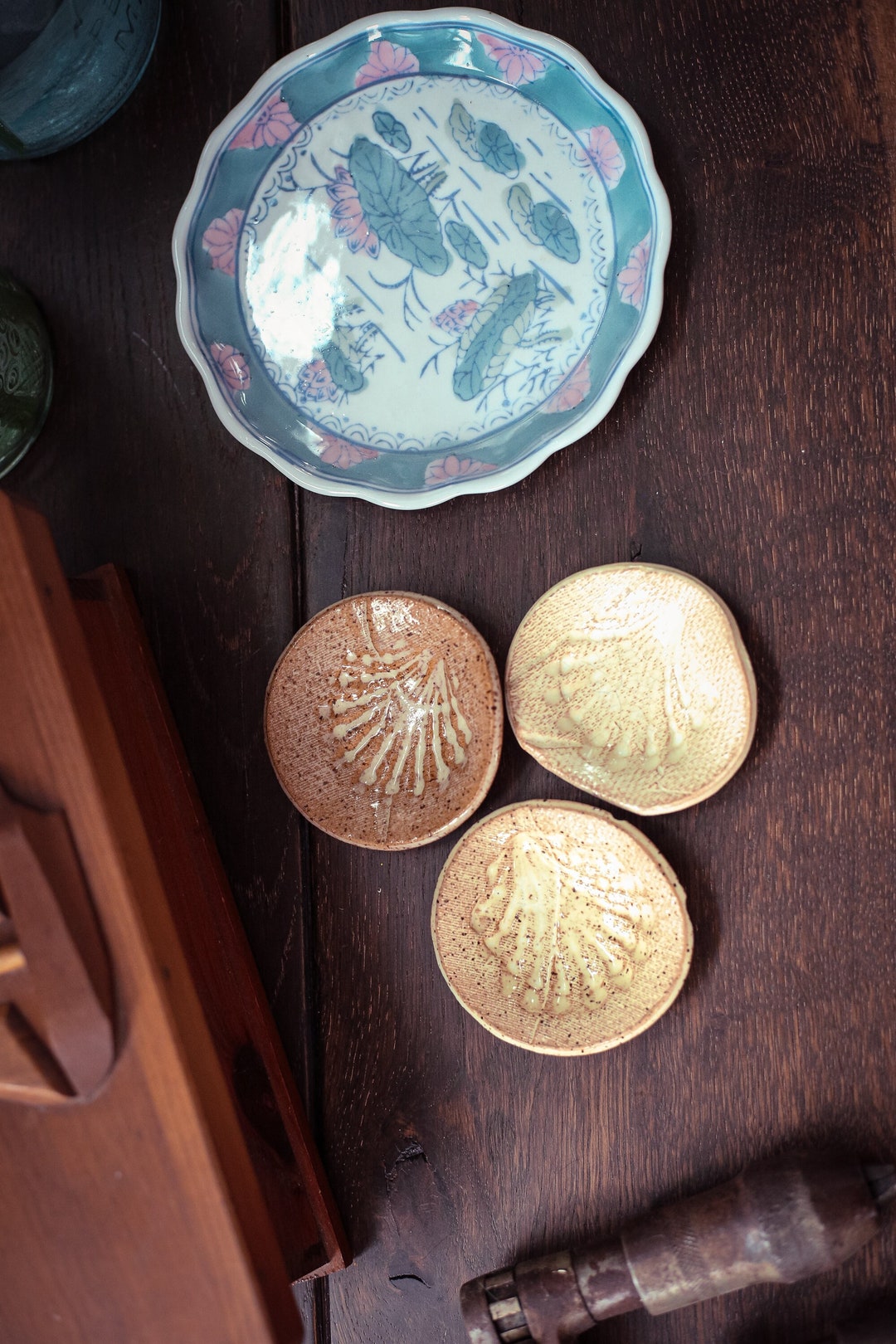 Hand Formed Shell Imprint Dishes - Vintage Petite Ceramic Decorative ...