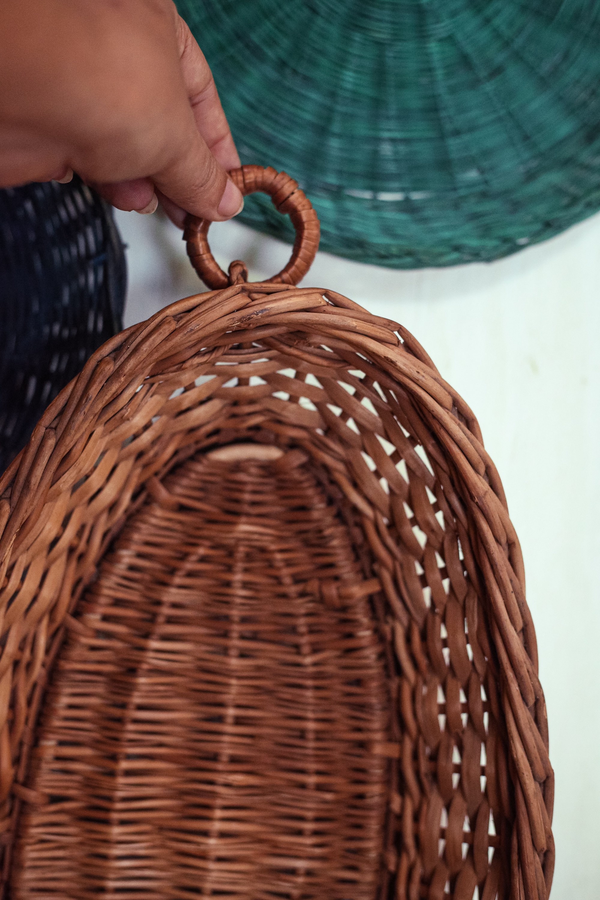 Wall Baskets With Oval Round Colorful Assortment Vintage | Etsy