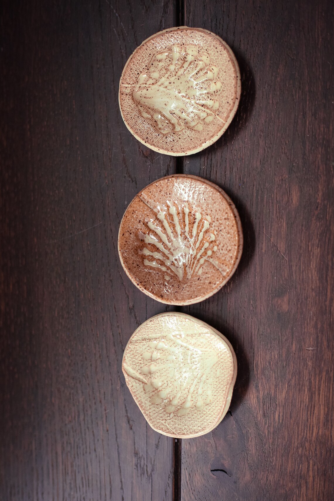 Hand Formed Shell Imprint Dishes - Vintage Petite Ceramic Decorative ...