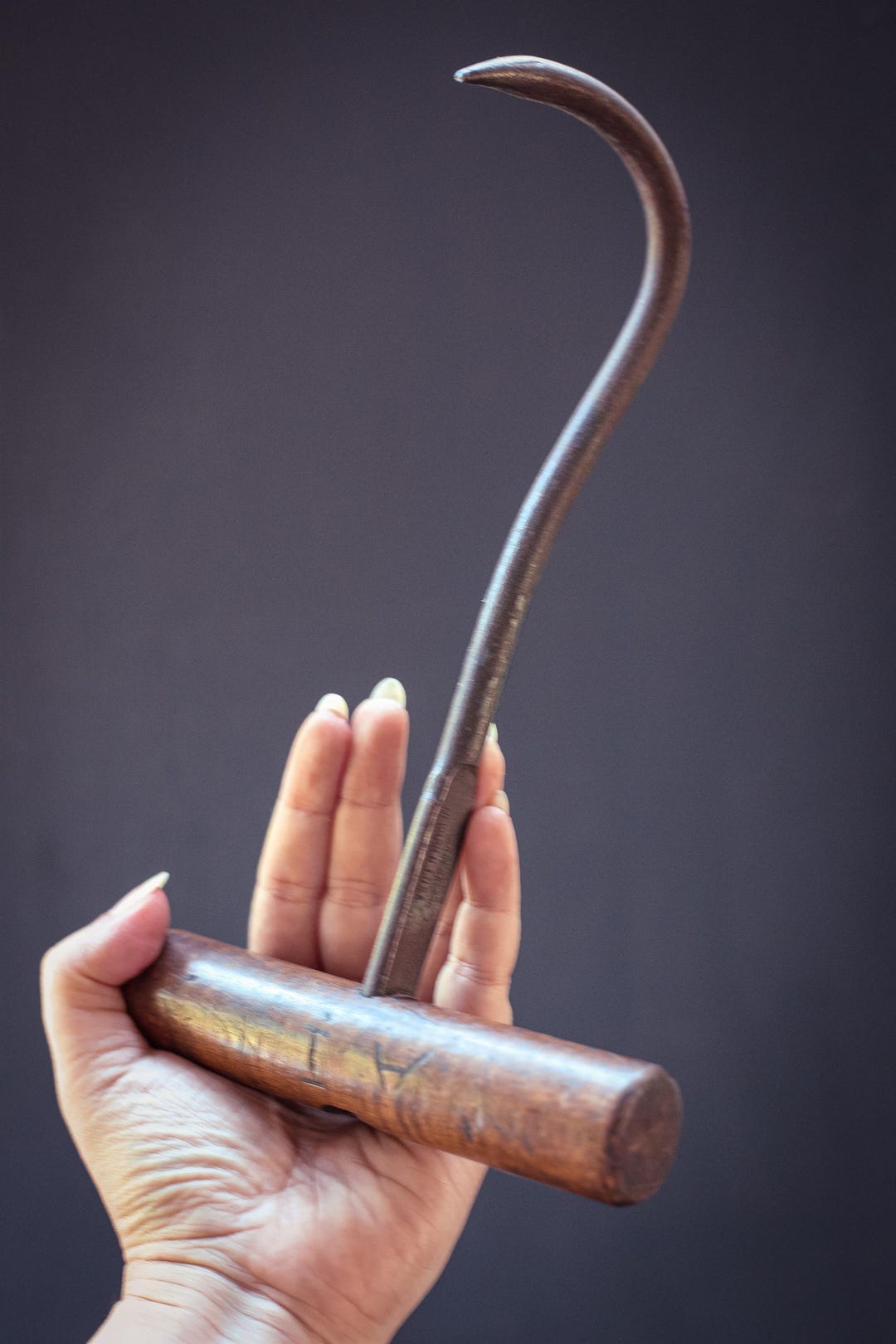 Wooden Handle Hay Hook - Vintage Baling Hook Wood Steel - Etsy
