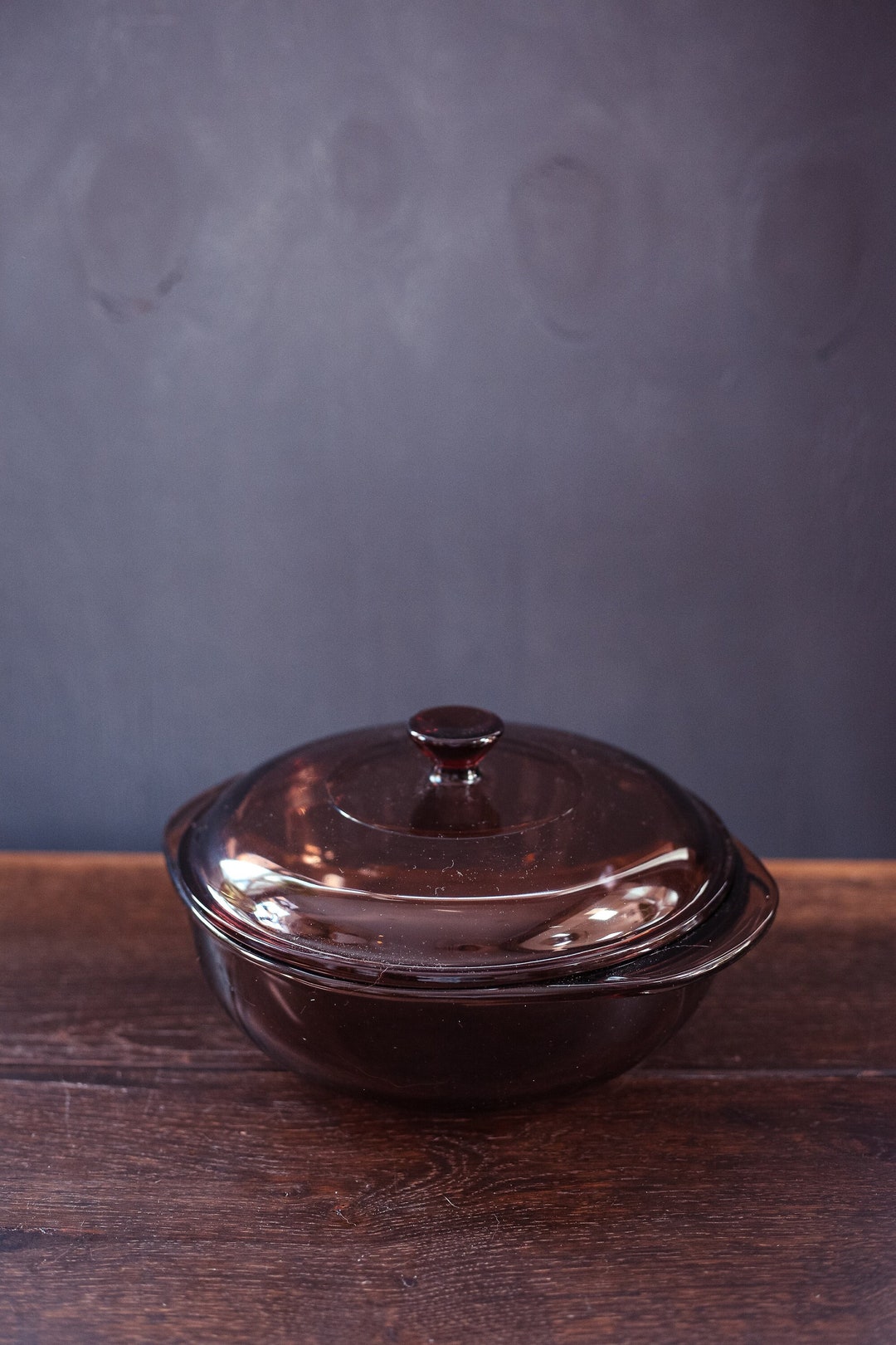 Pyrex Lidded Amber Smoke Glass Baking Dish - Vintage Pyrex 1.5 Liter ...