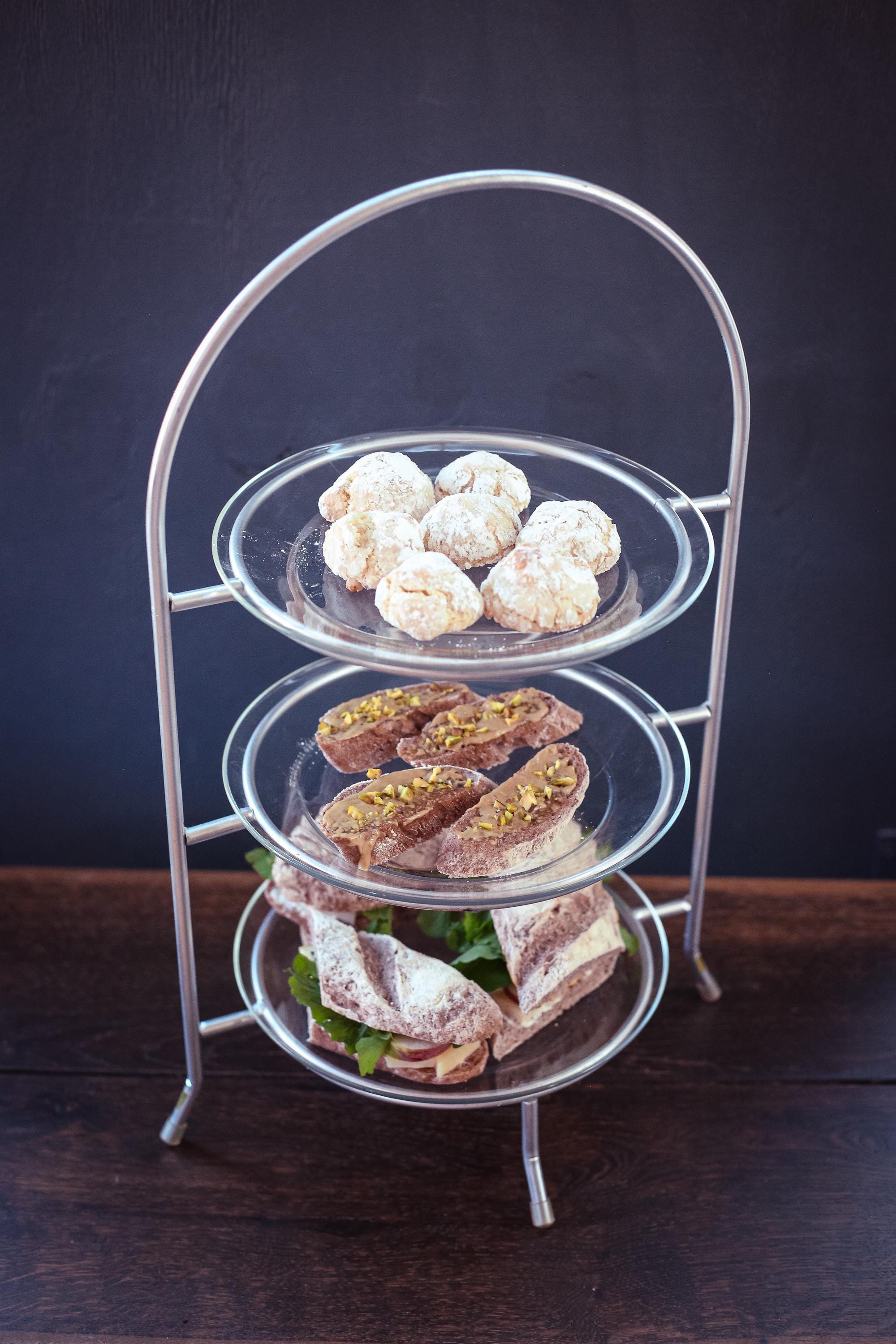 3 Tier Metal Serving Stand Satin Nickel Finish - Vintage High Tea Stand ...