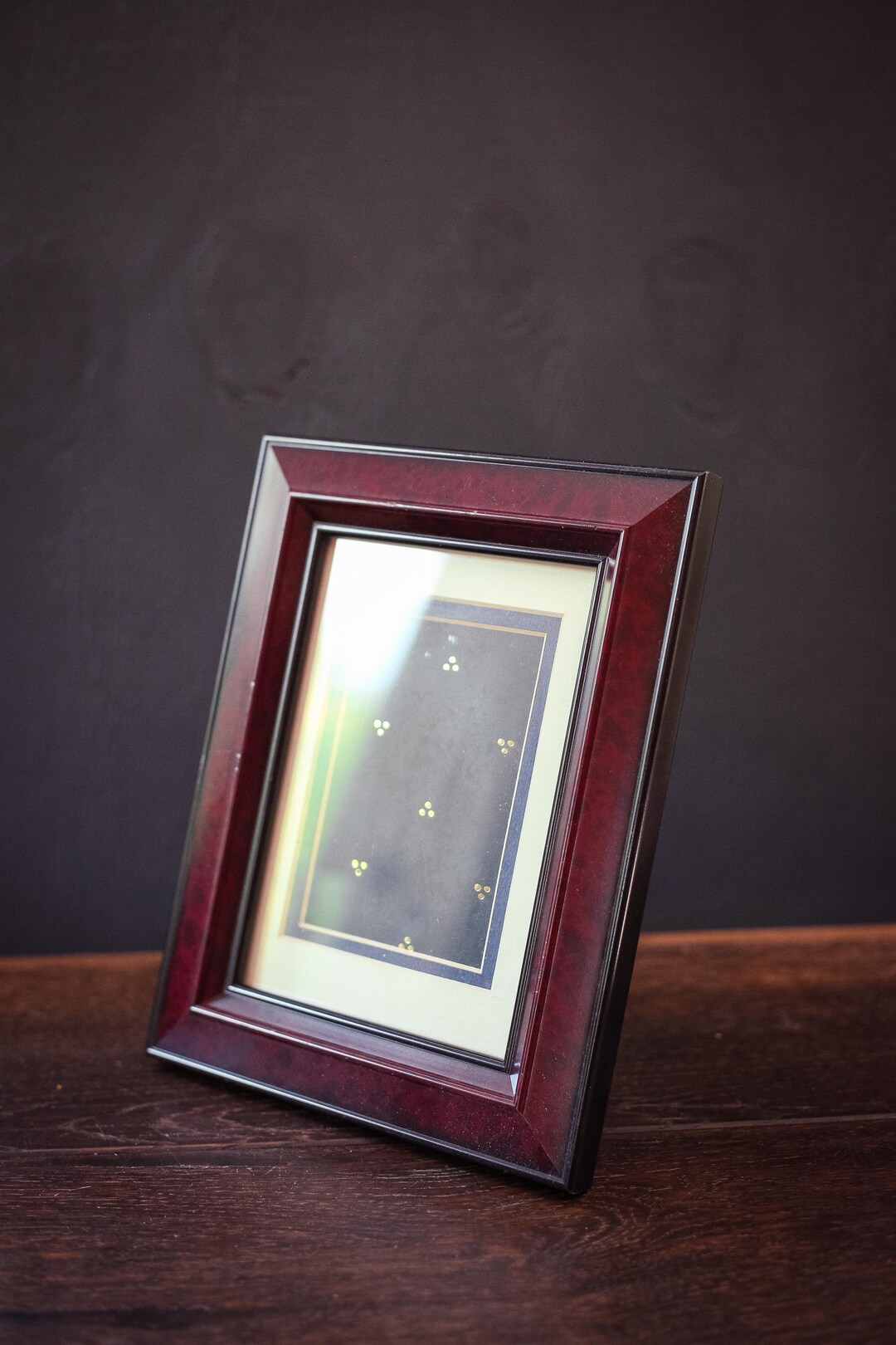 Cherry Wood Frame With Double Matting Vintage Picture Frame - Etsy