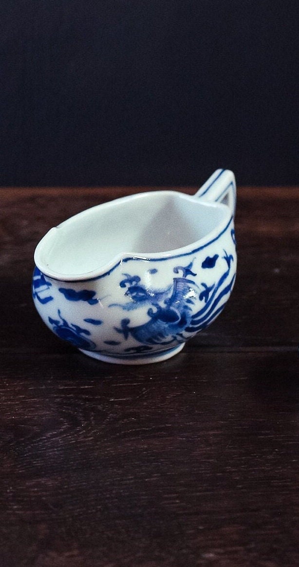 Blue White Phoenix Porcelain Cream/gravy Container With Handle ...