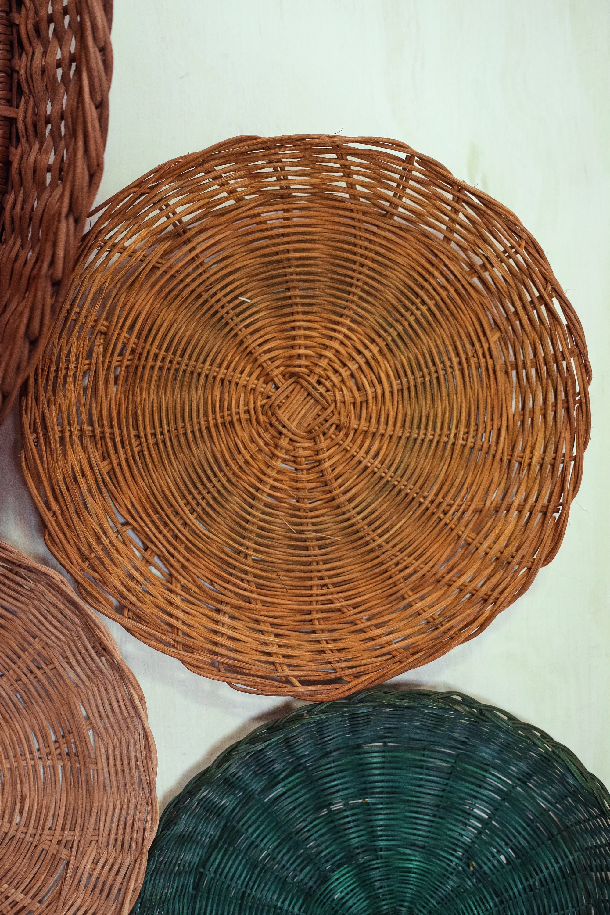 Wall Baskets With Oval Round Colorful Assortment Vintage | Etsy