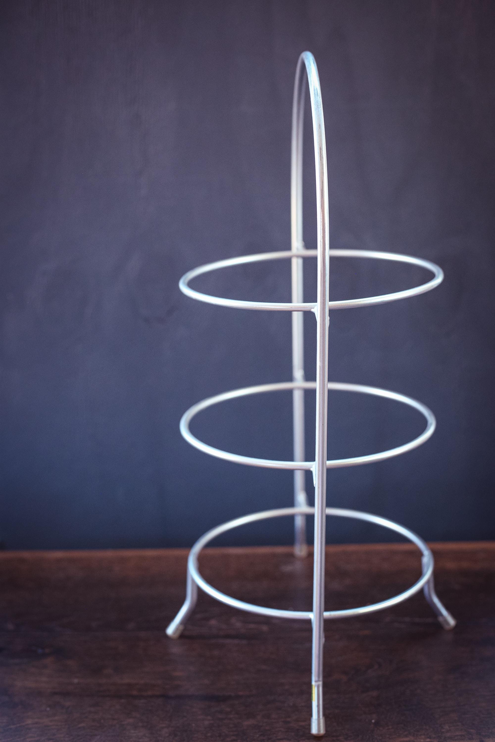 3 Tier Metal Serving Stand Satin Nickel Finish - Vintage High Tea Stand ...