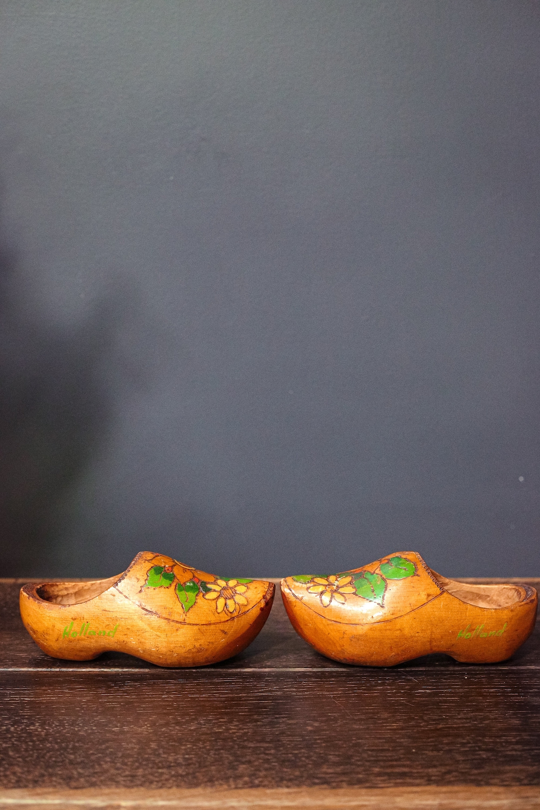 Vintage Sunflower Carved/painted Wooden Clogs From Holland Set of 2 ...