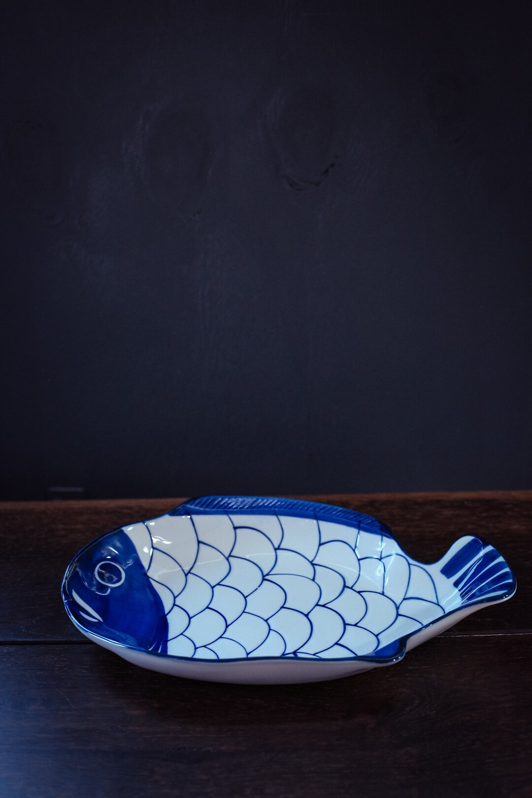 Dansk Arabesque Blue White Fish Platter - Vintage Dansk 11" Serving ...