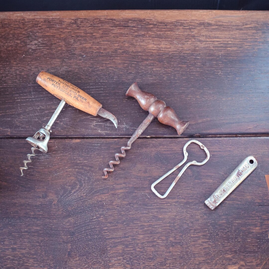 Vintage Bar Tools *select From Dropdown - Primitive Bottle Opener Auger ...