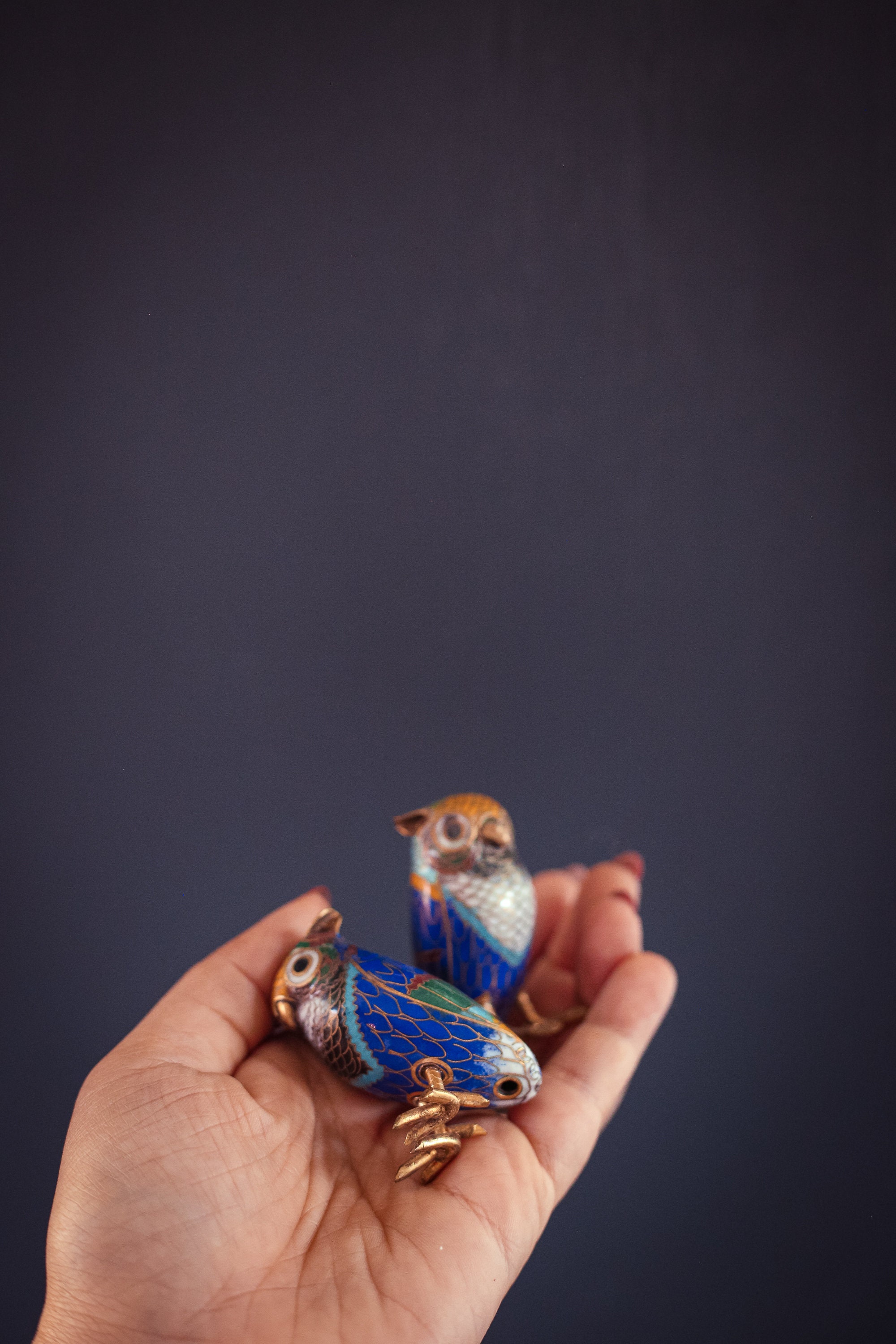 Collection of Small Owl Art Objects in Various Materials - Vintage ...