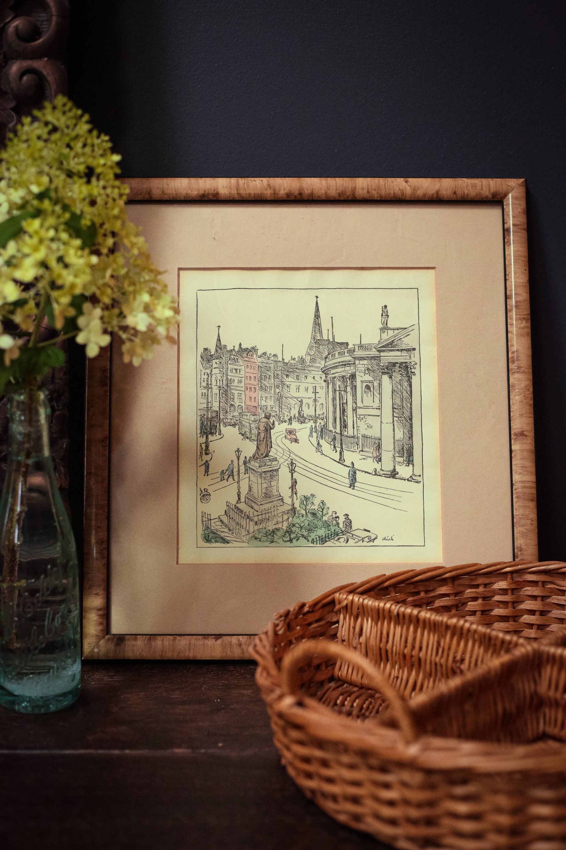Hand Painted City Scene Print - Signed & Custom Framed Vintage Art - Etsy