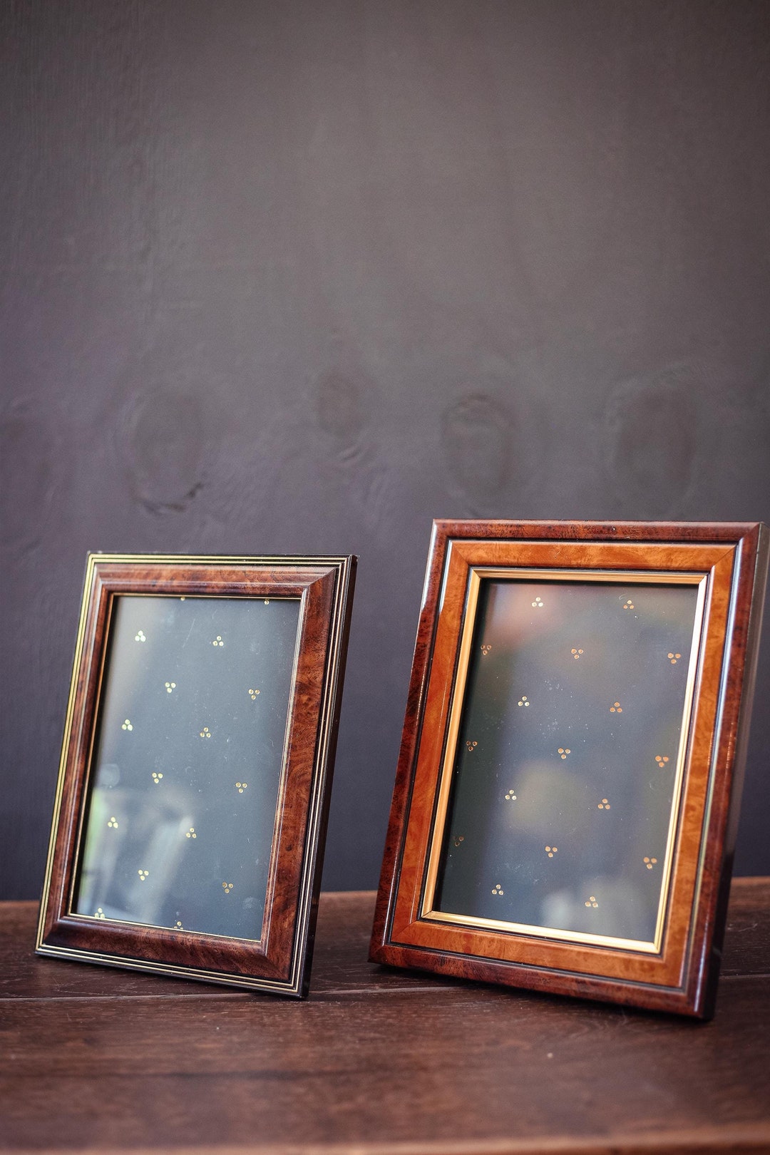 Faux Wood Grain Picture Frames - Vintage Burl Wood Style Photo Frames ...