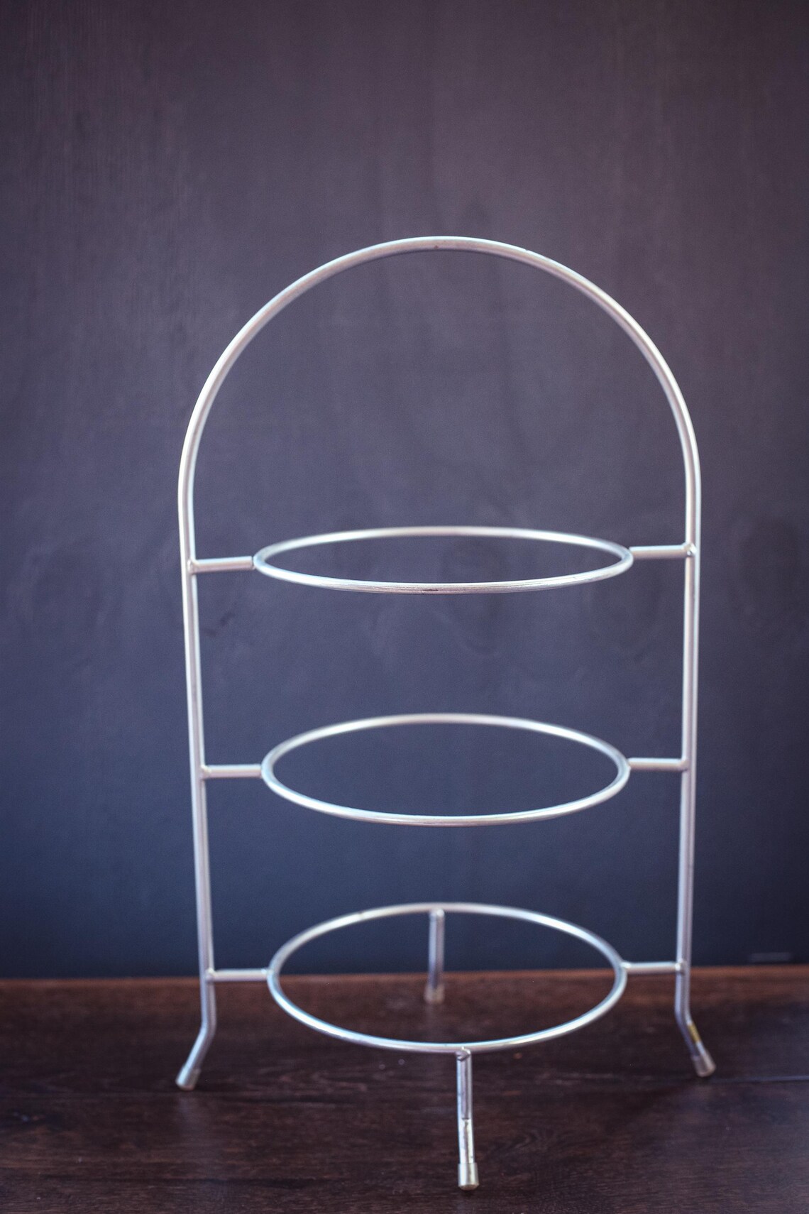 3 Tier Metal Serving Stand Satin Nickel Finish - Vintage High Tea Stand ...