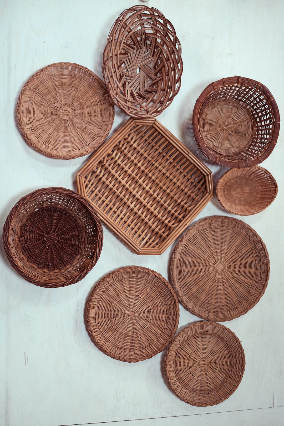 Wall Baskets With Oval/almond, Round, Two-tone, and Square Assortment ...