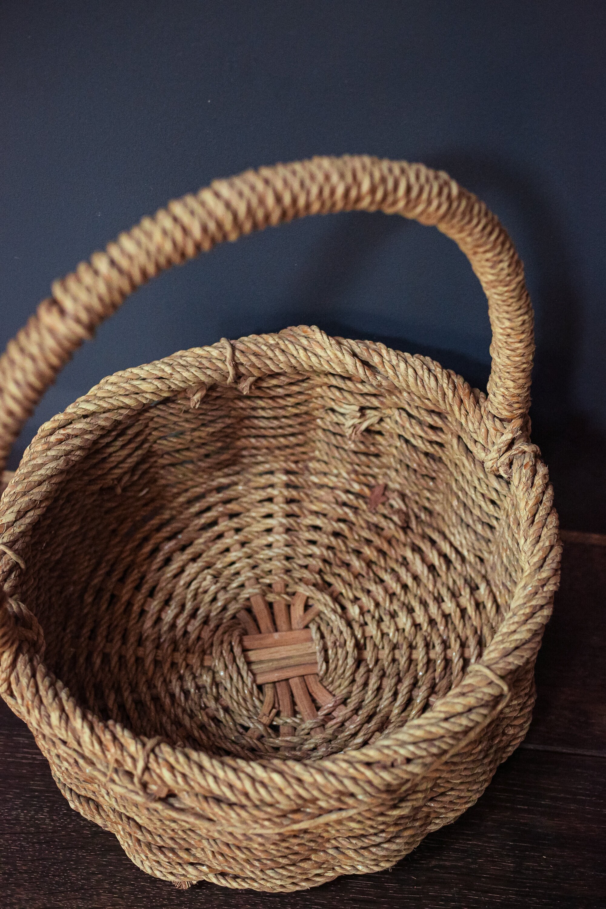 Extra Large Rope Basket Round Flat Bottom With Handle | Etsy