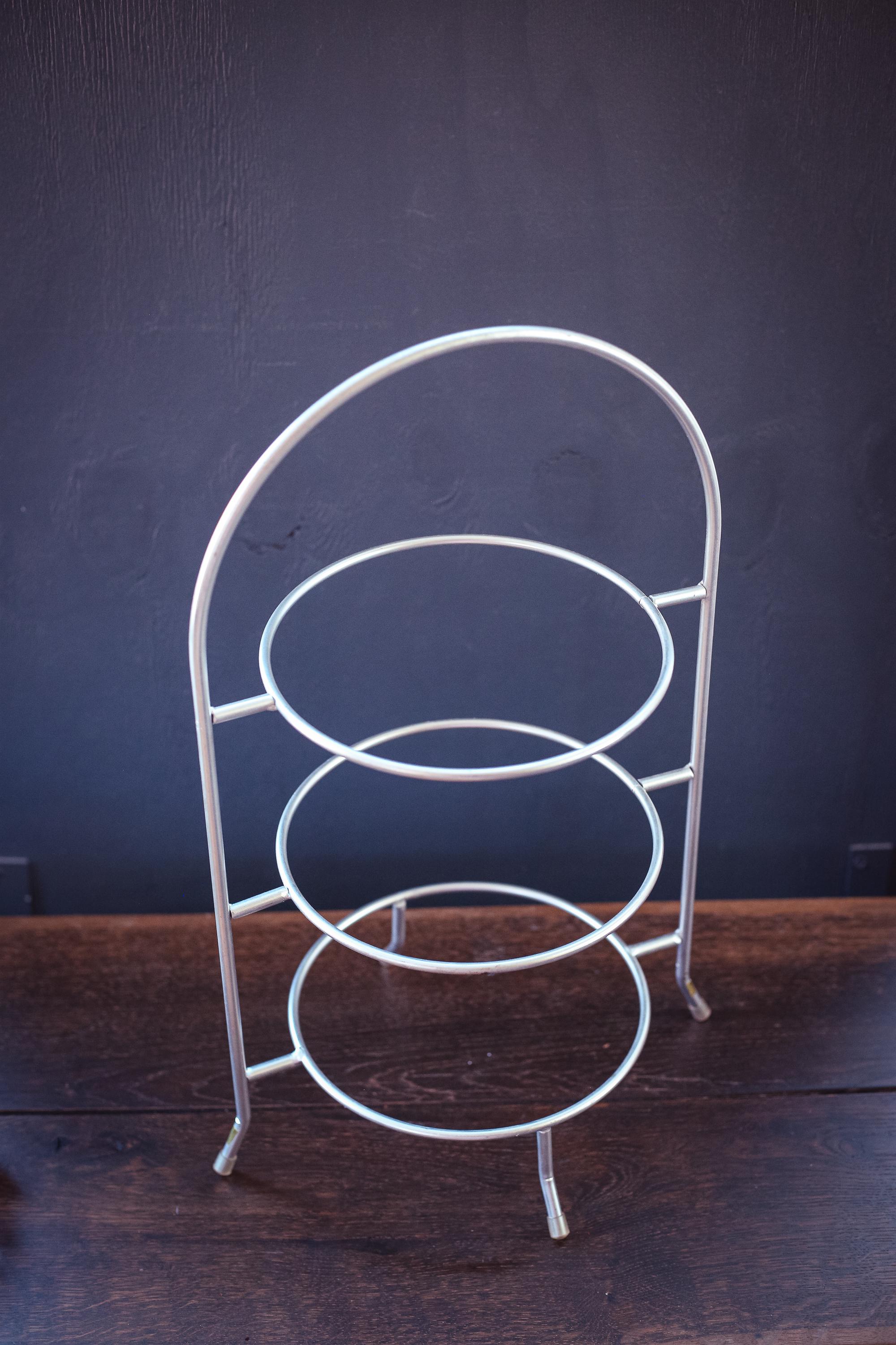 3 Tier Metal Serving Stand Satin Nickel Finish - Vintage High Tea Stand ...