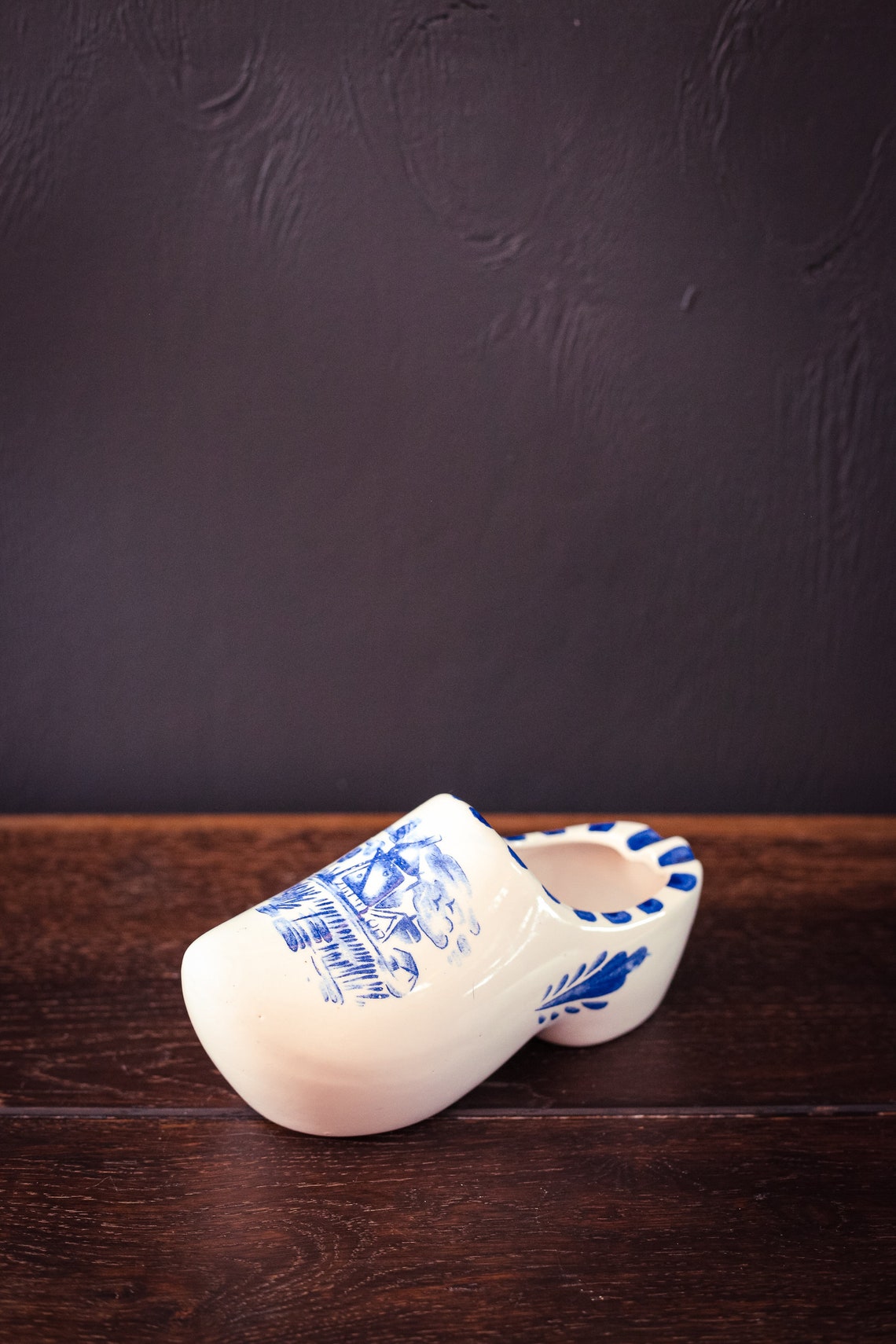 Ceramic Clog with Delft Windmill Design Large Vintage Blue & | Etsy