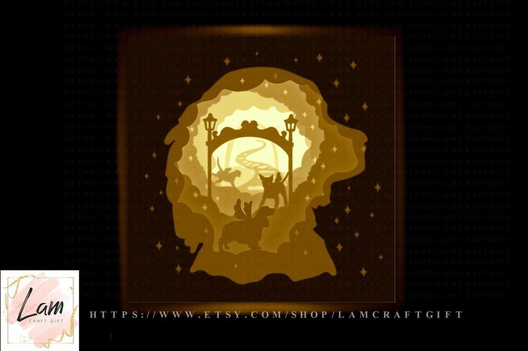 Rainbow Bridge for Cocker Spaniel Dogs Paper Cut Lightbox, Night Light ...