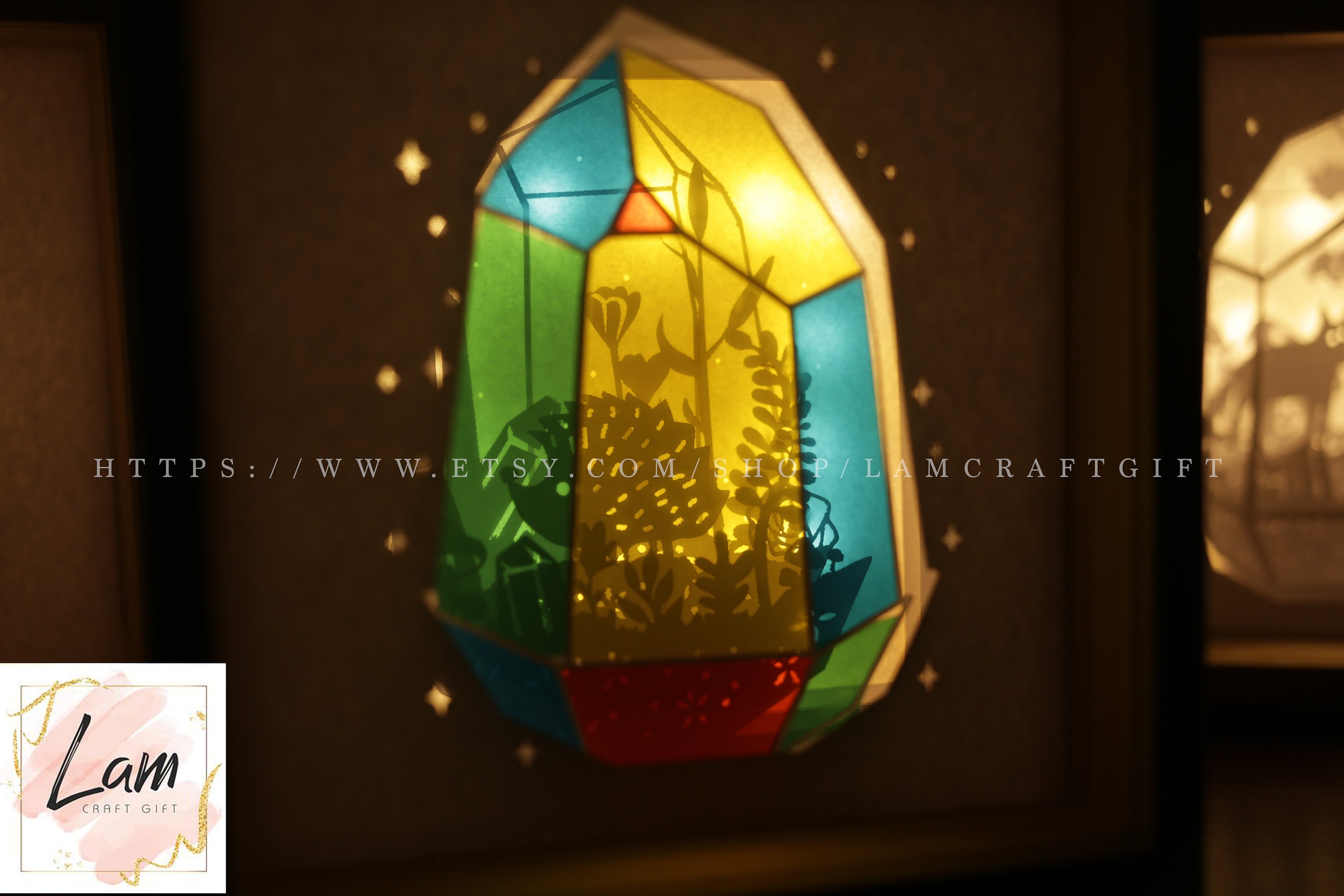 Porcupine in Gemstone Lightbox Template Paper Cutting | Etsy