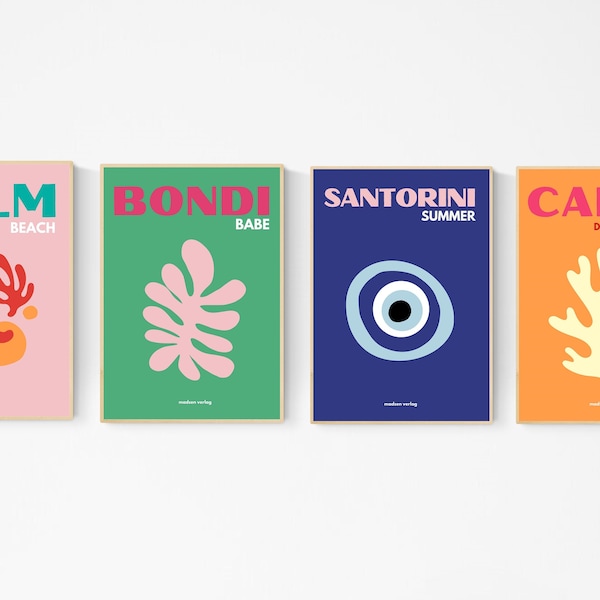 Santorini Preppy Poster - Etsy