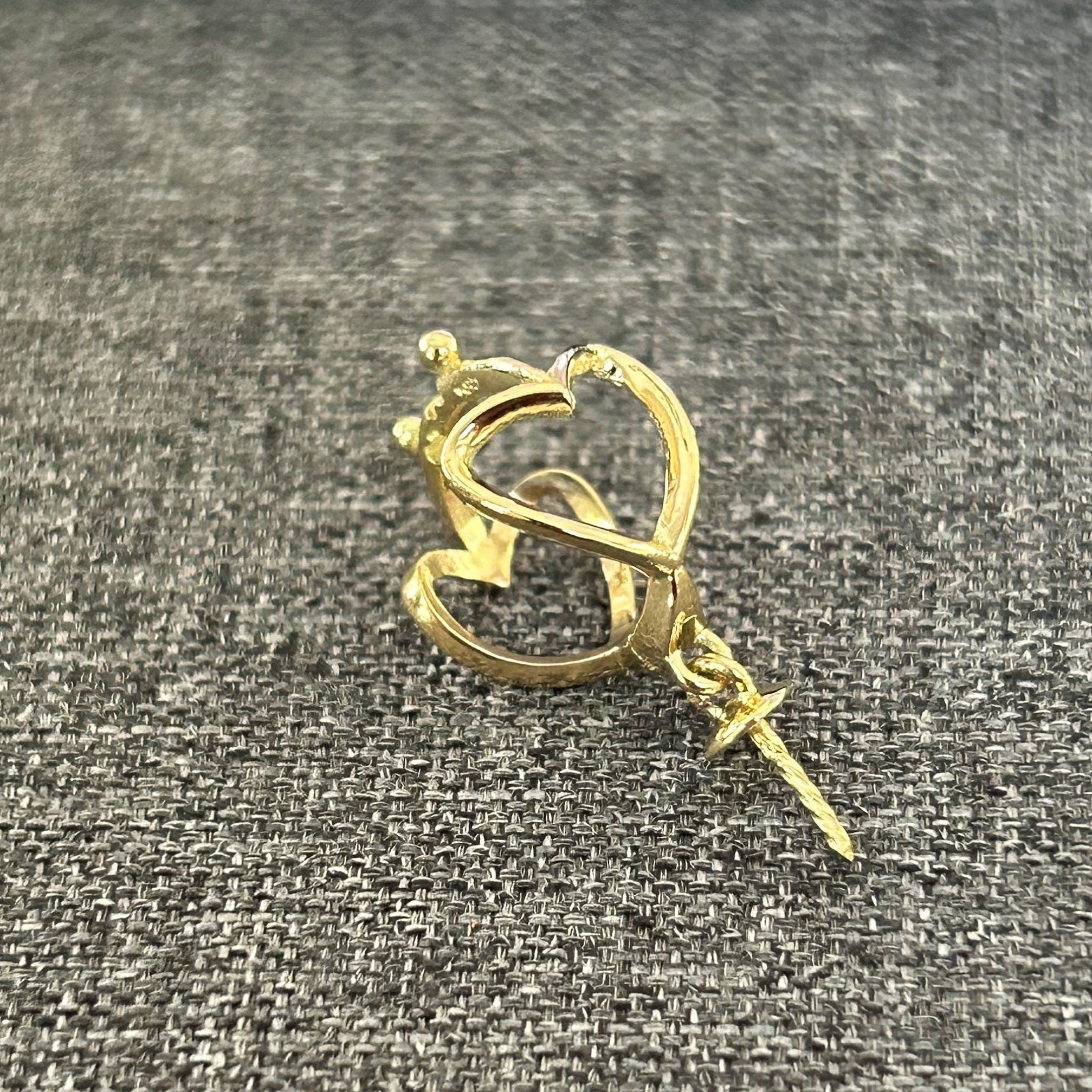 14K Heart Cage Enhancer Pearl Pendant Setting - Etsy