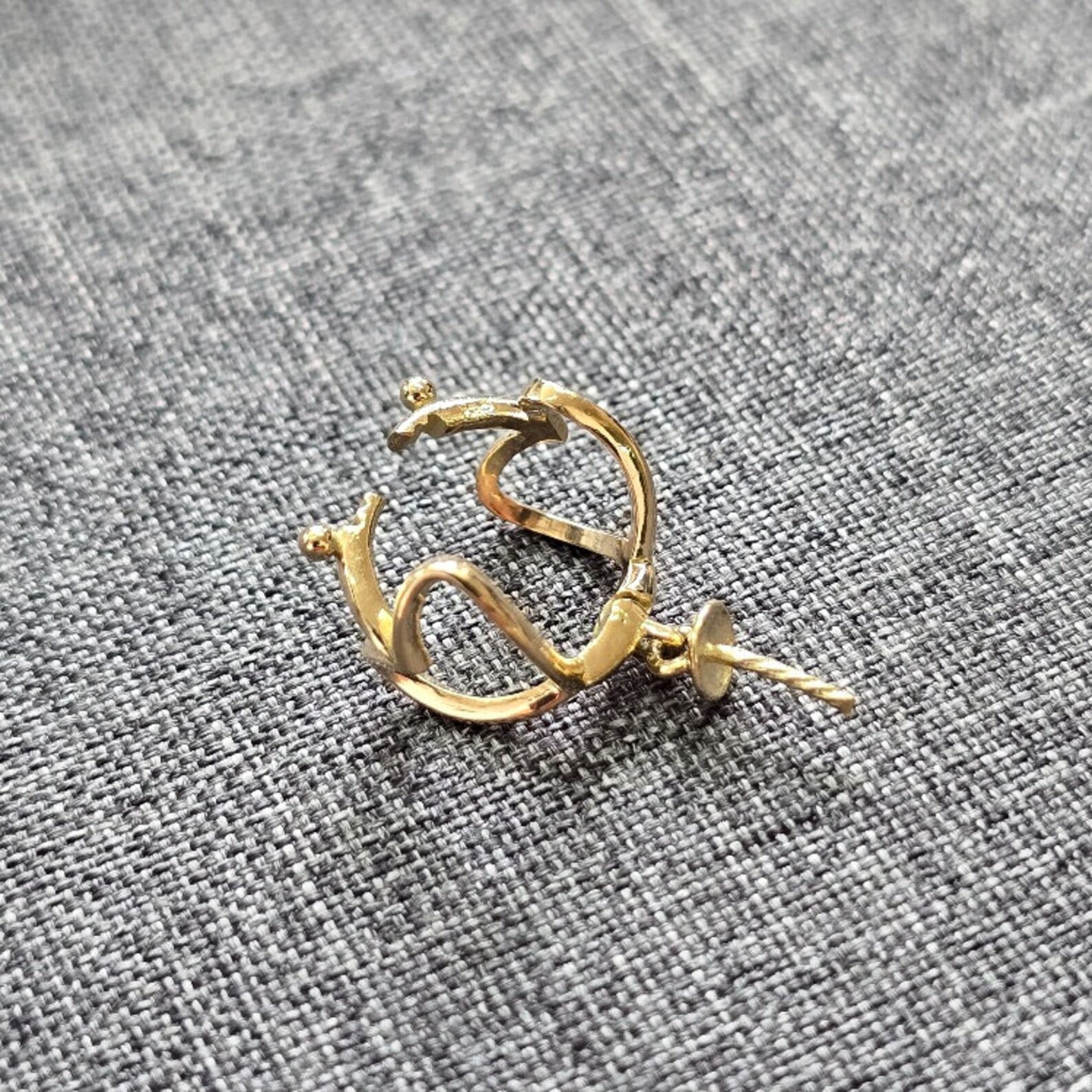 14K Heart Cage Enhancer Pearl Pendant Setting - Etsy