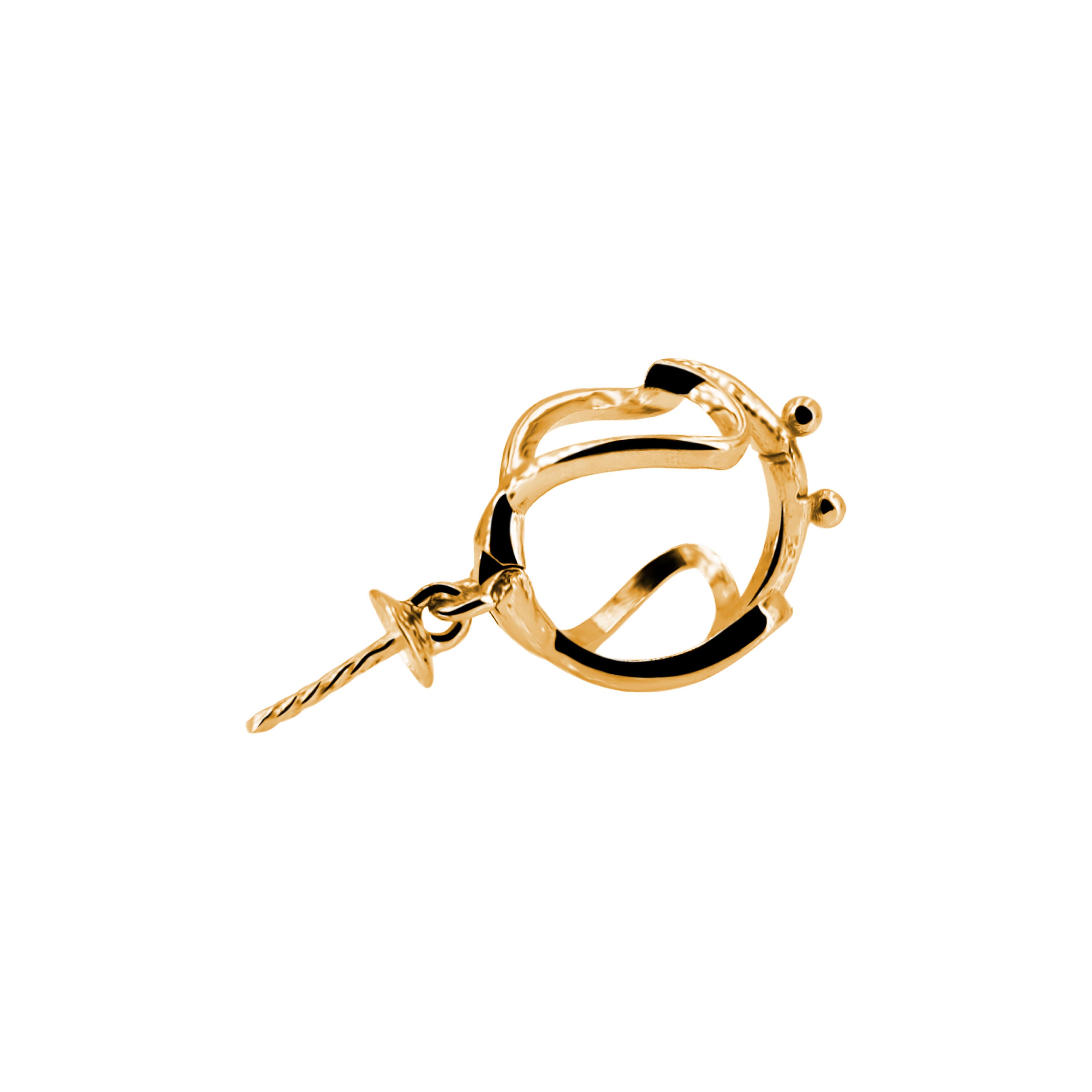 14K Heart Cage Enhancer Pearl Pendant Setting - Etsy
