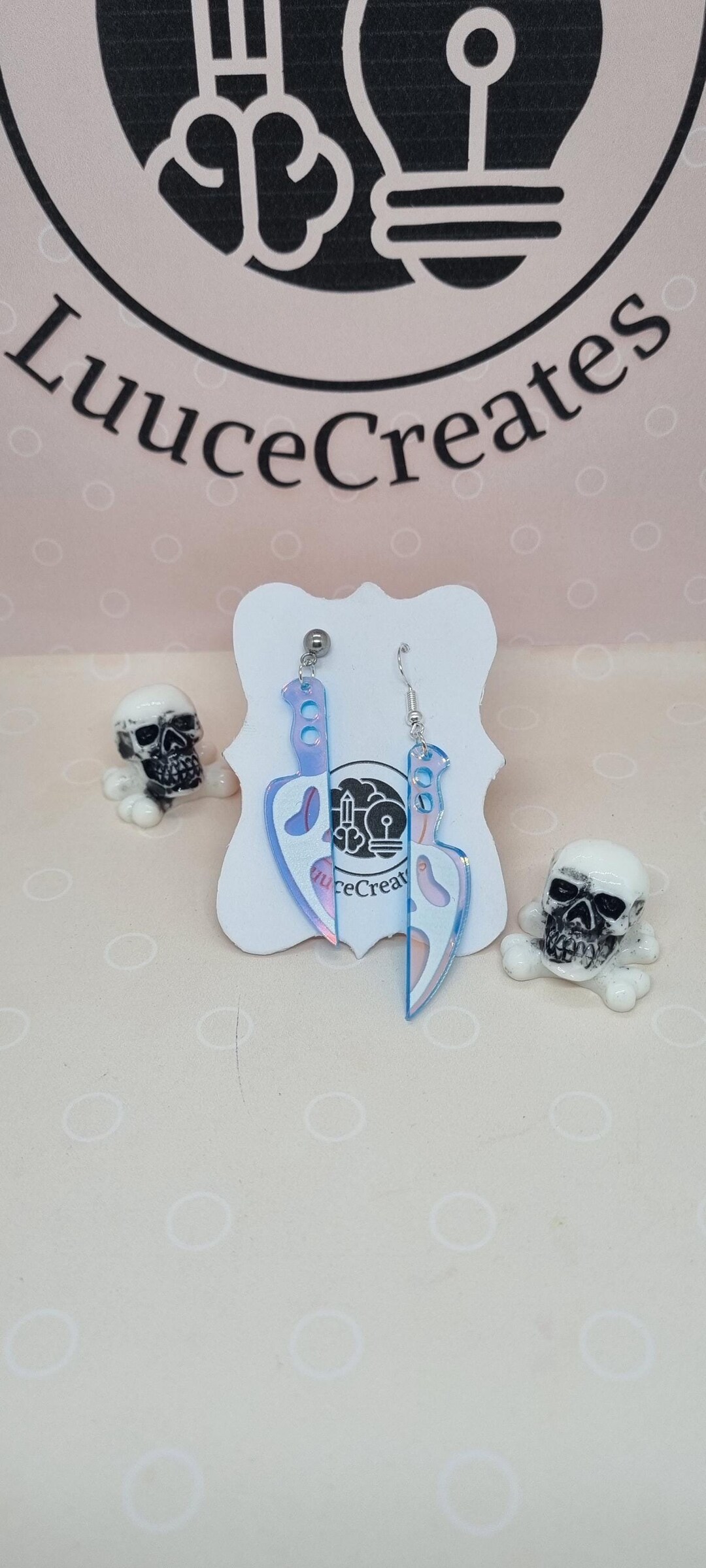 Scream Face Holographic Matching Earrings Stud Dangle Earrings ...