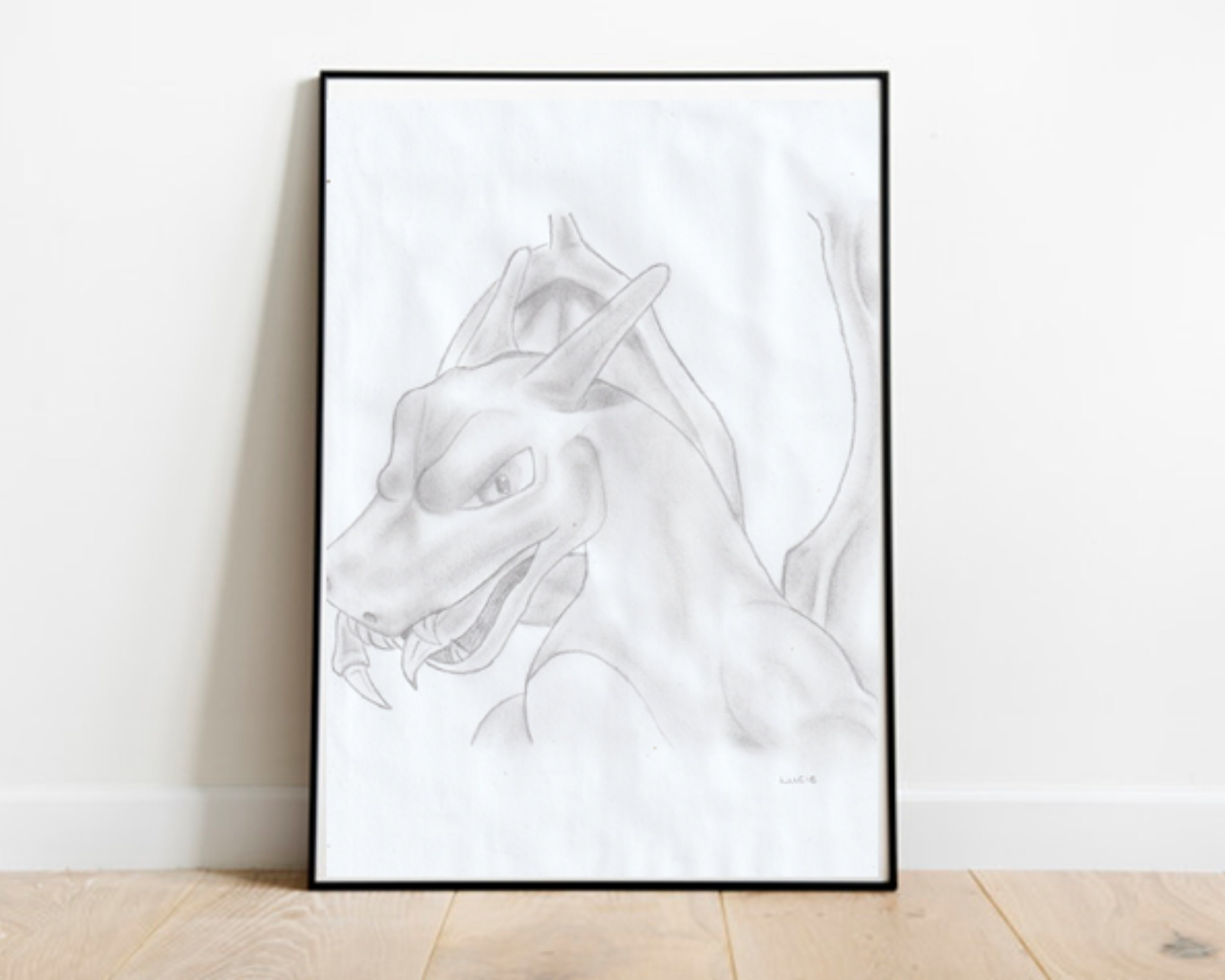 Charizard Pencil Drawing Pokemon Print Art - Etsy UK