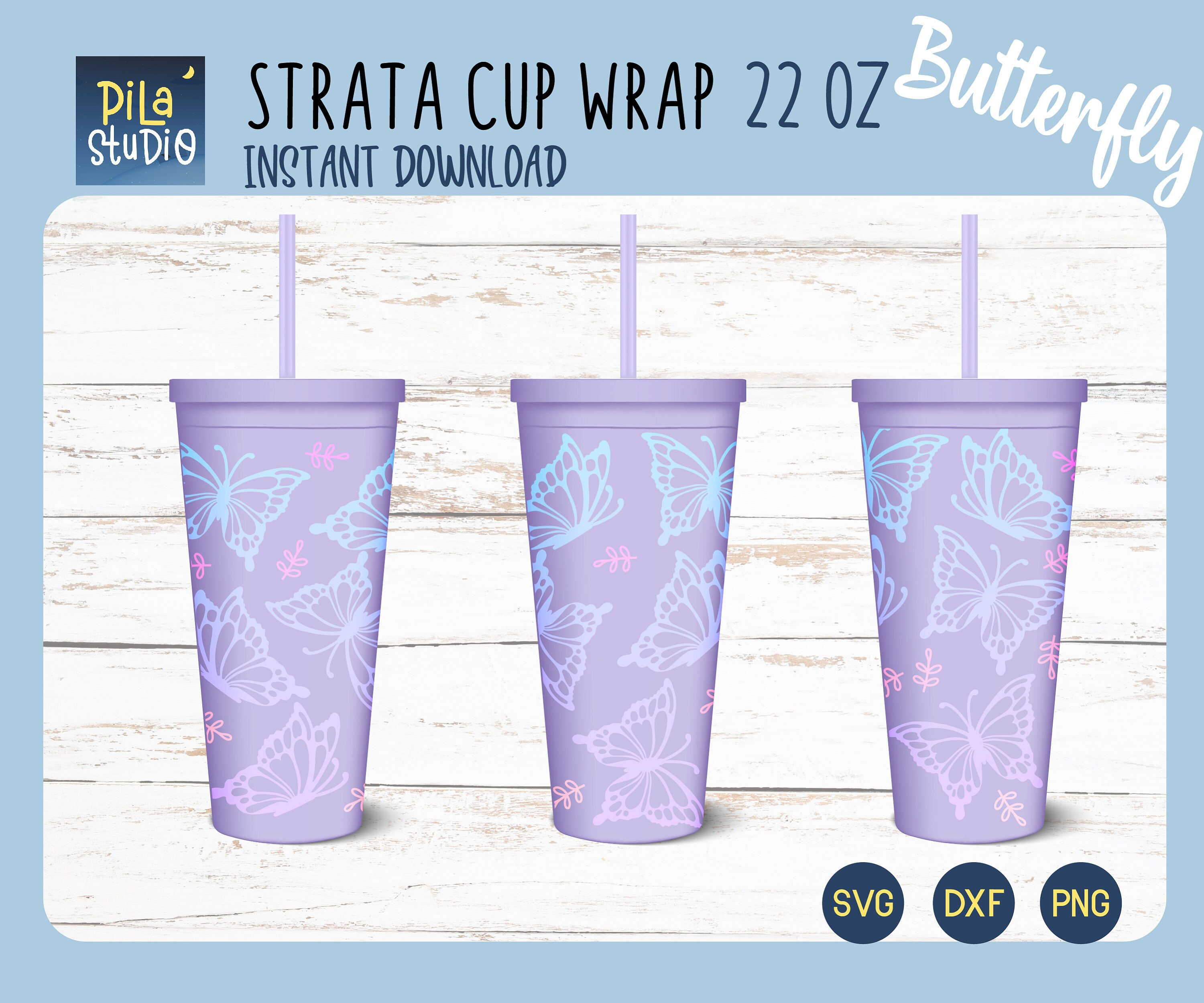Butterfly Strata SVG Strata Cups Svg Butterfly SVG DIY Full - Etsy