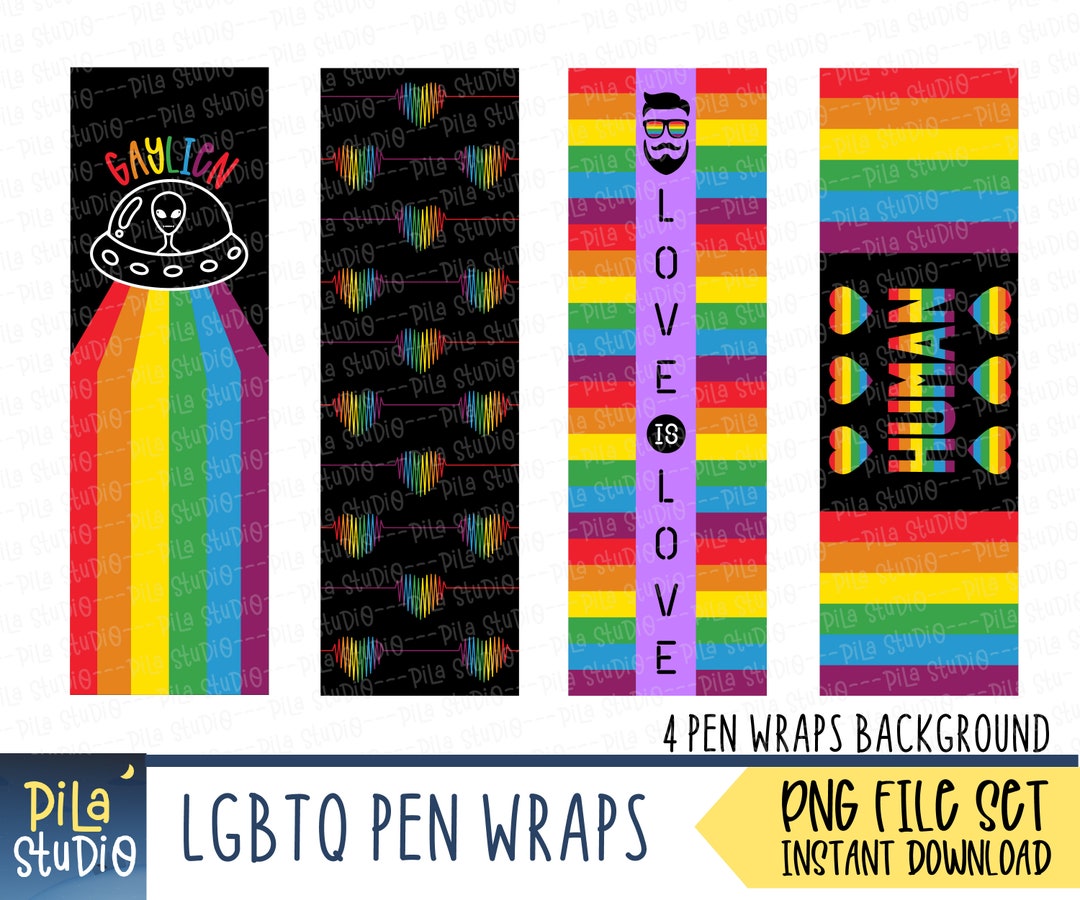 Lgbt Pen Wraps PNG File Set Sexual Identity Pen Wrap Lgbtq Pride Png ...