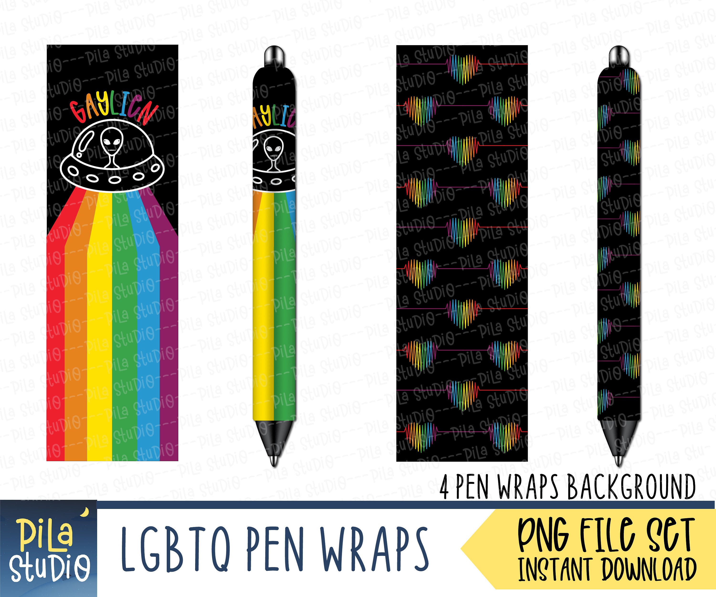 Lgbt Pen Wraps PNG File Set Sexual Identity Pen Wrap lgbtq | Etsy