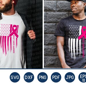 Pink Ribbon USA Flag SVG, Breast Cancer Svg, Pink Ribbon Png, Ribbon ...