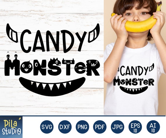 Candy Monster SVG Boy Halloween SVG Funny Halloween Svg - Etsy